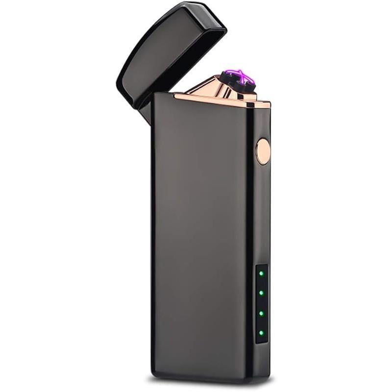 Windproof Electric Dual Arc Lighter USB Rechargeable Plasma Lighters ...