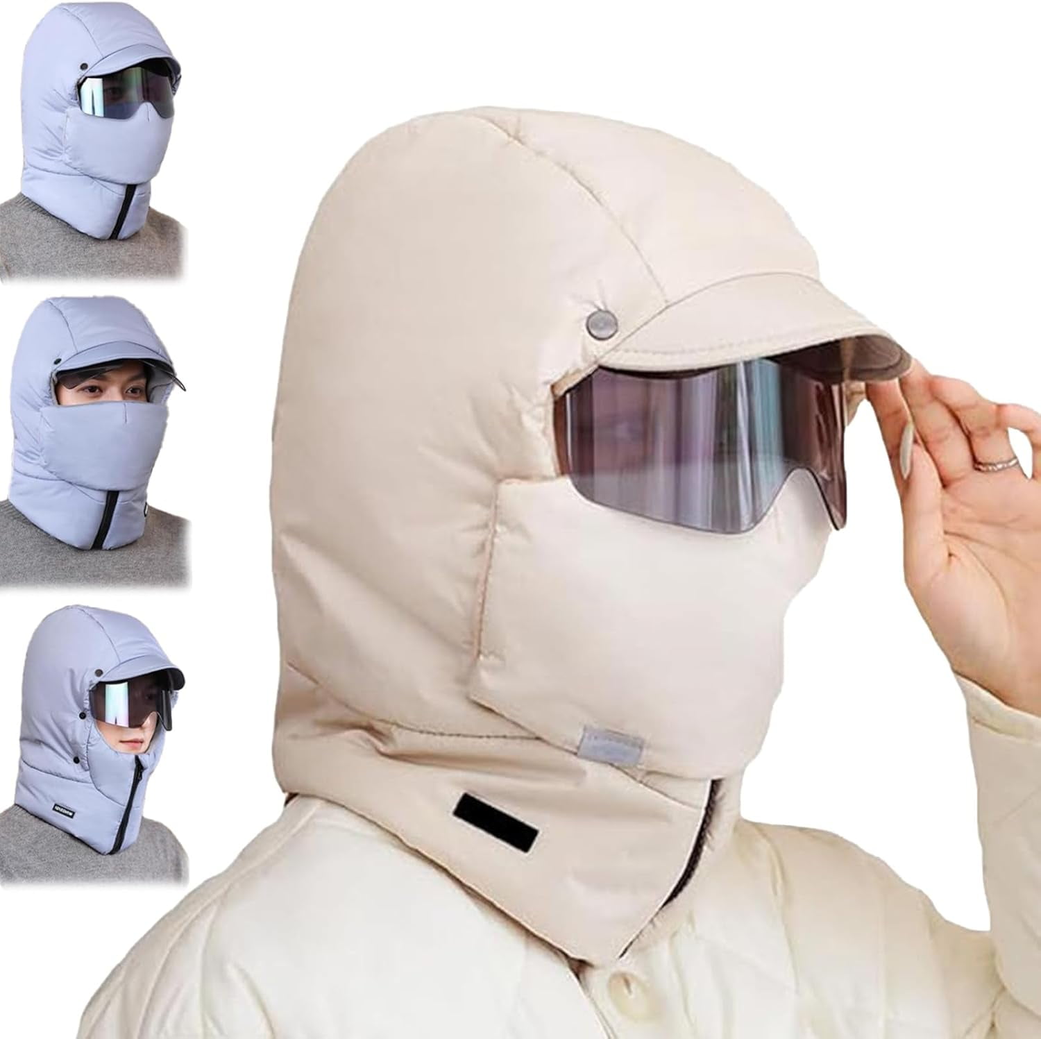 Windproof Full Cover Outdoor Riding Mask with Glasses, Patiyu Mask ...