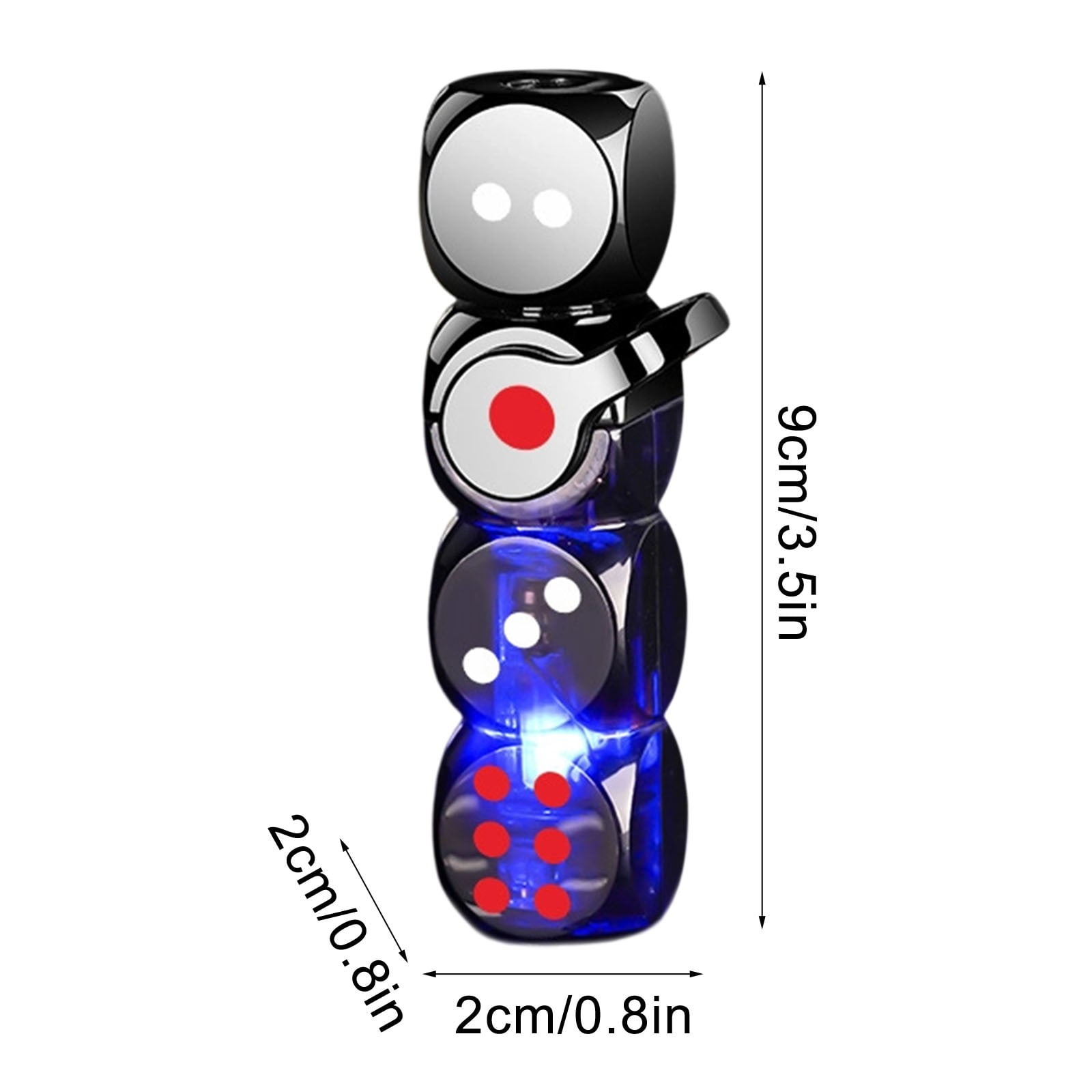 Windproof Green Flame Torch Lighter, LED Illuminated Dice Shaped ...