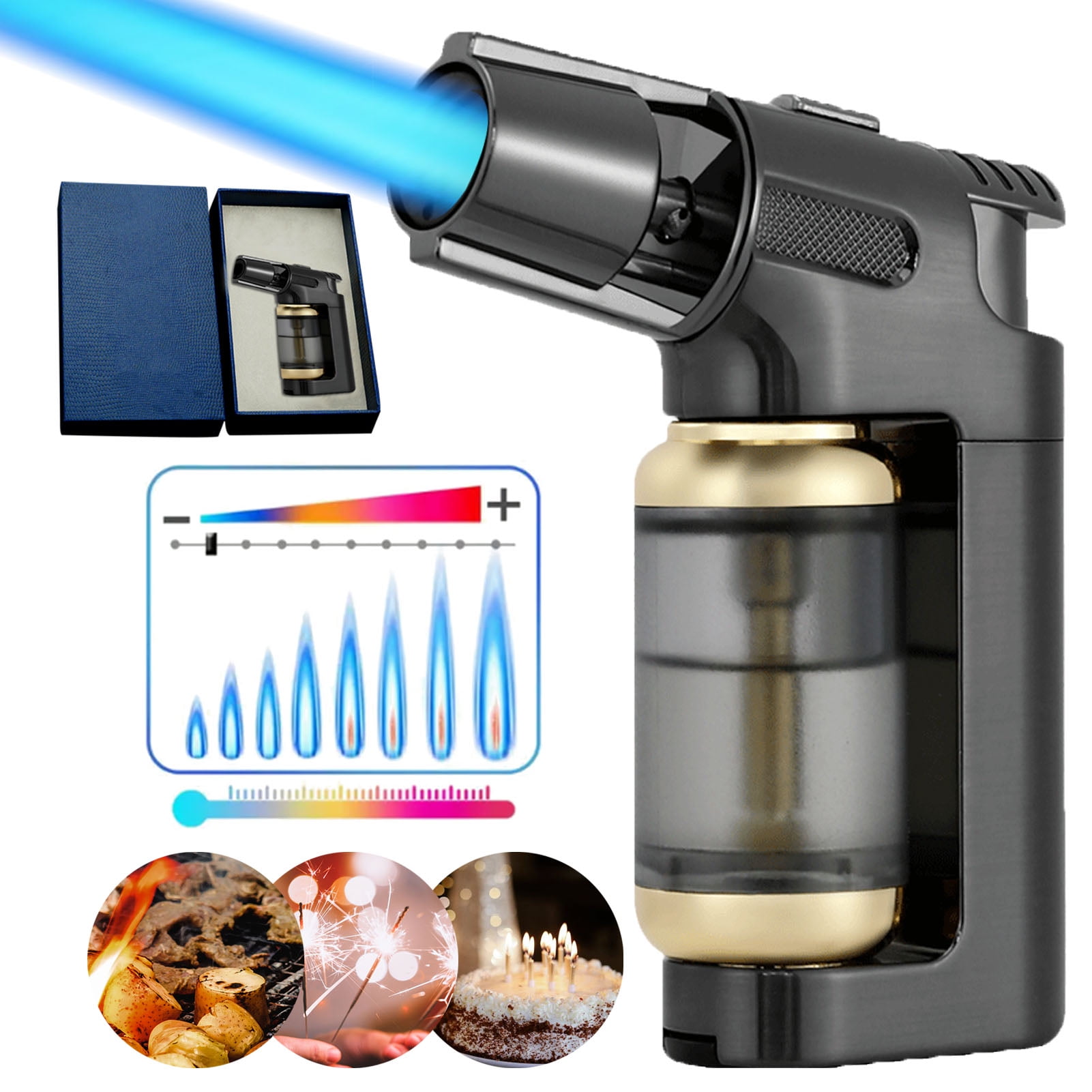 Windproof Jet Extra Long Flame Butane Lighters, Large Capacity ...