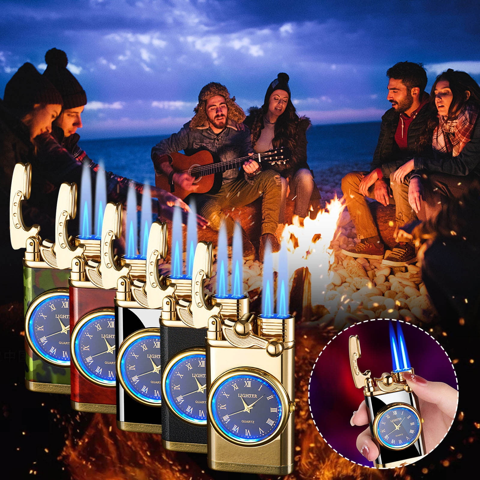 Windproof Lighter under $5! CQCYD Dual Flame Windproof Lighter with ...