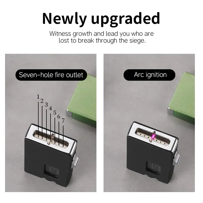 Windproof Lighter - Butane Jet Flame Lighter with Fuel Gauge - Father's ...