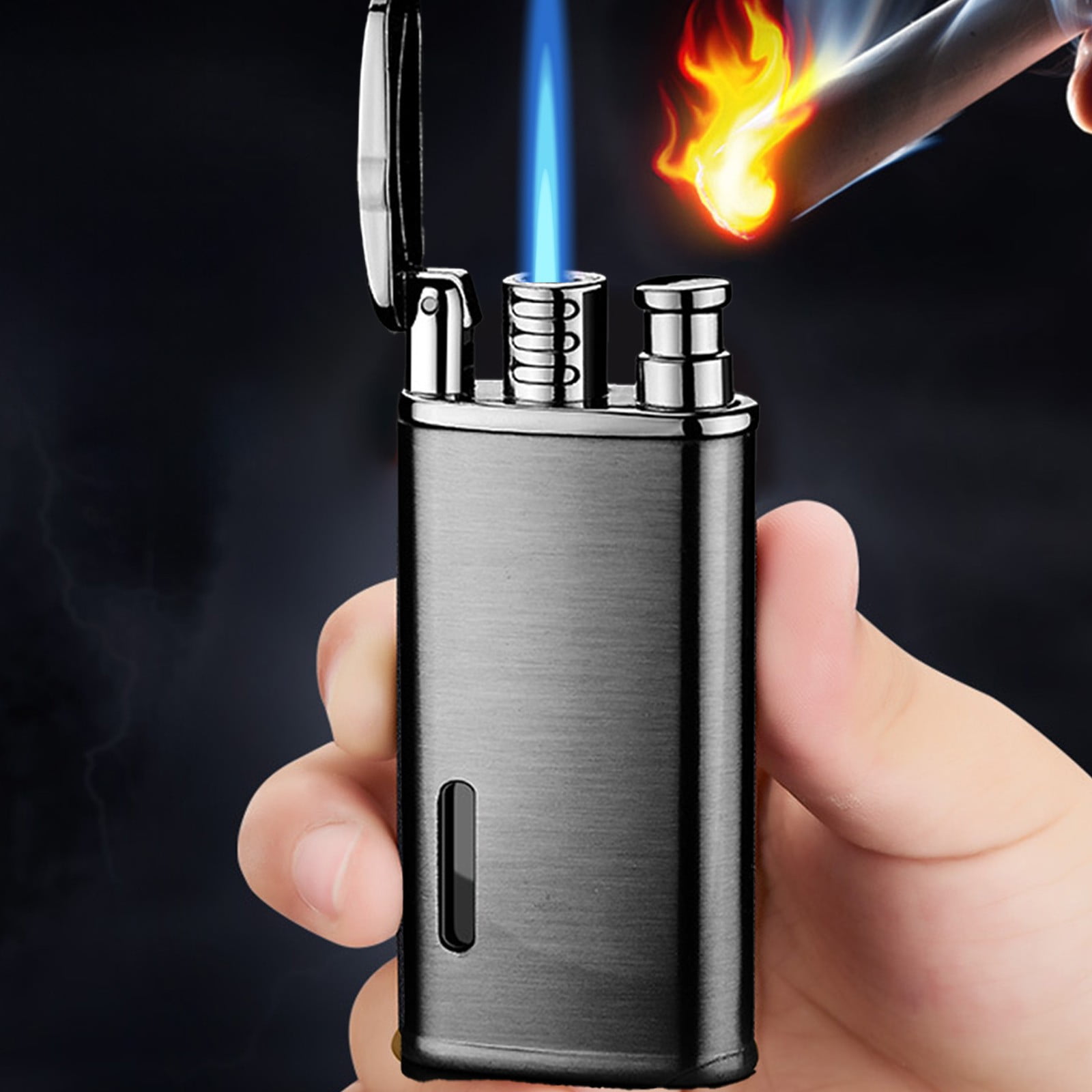 Windproof Lighter Metal Lighter Men's Gift Inflatable Lighter Gold ...
