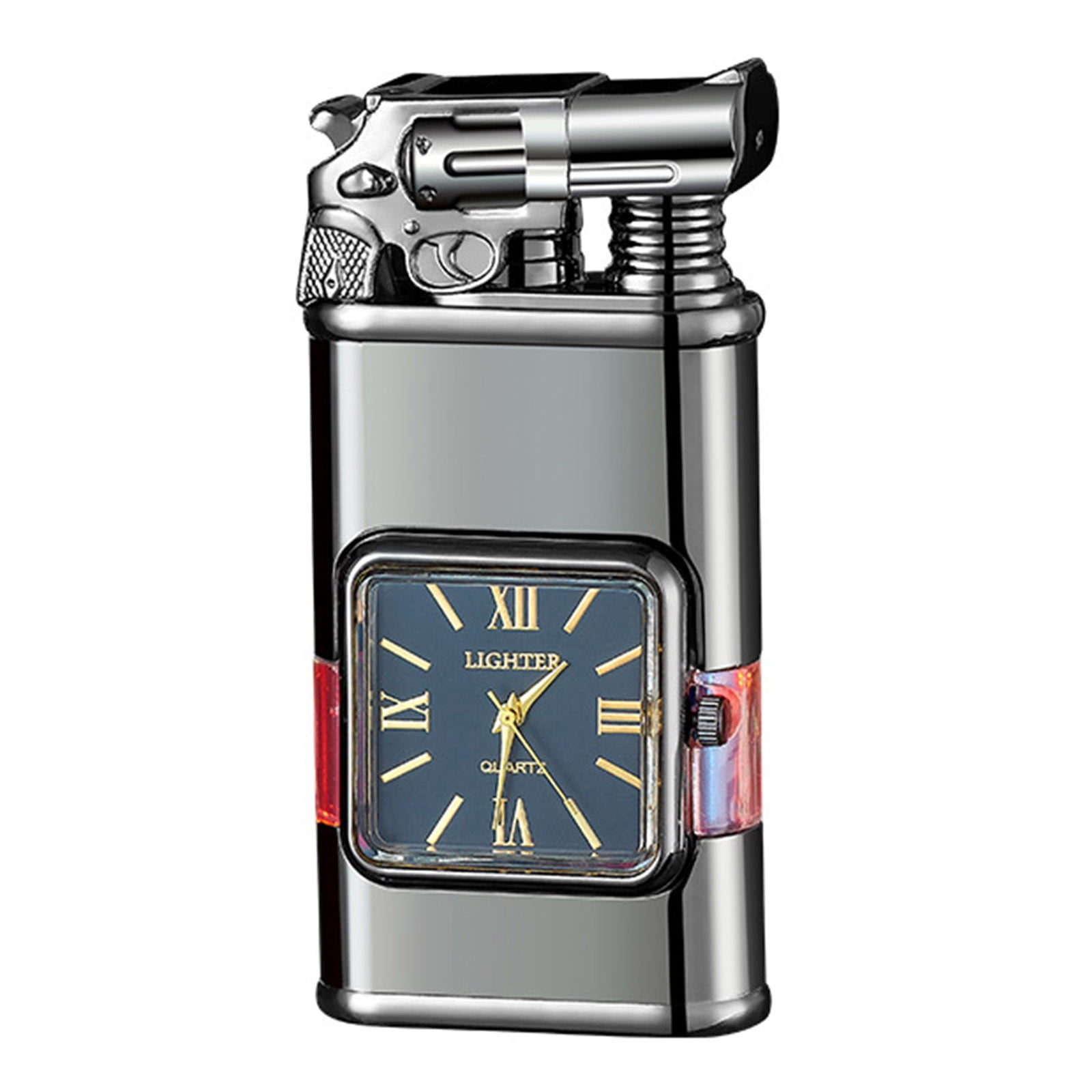 Windproof Lighter, Vintage Lighter with Watch, Jet Torch/Soft Flame ...