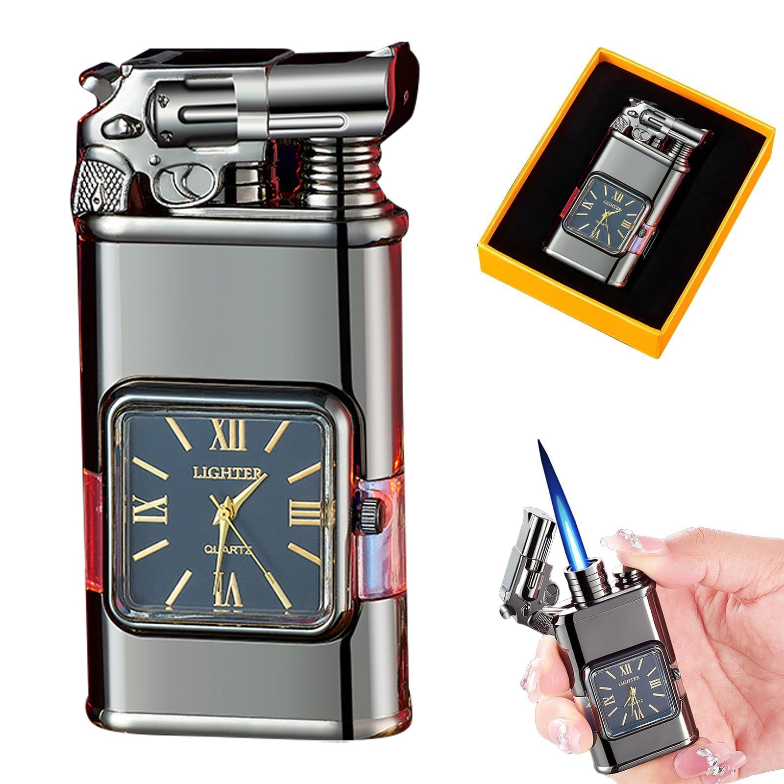 Windproof Lighter Vintage Watch Bezel Jet Flame Torch, 2024 New Cool ...