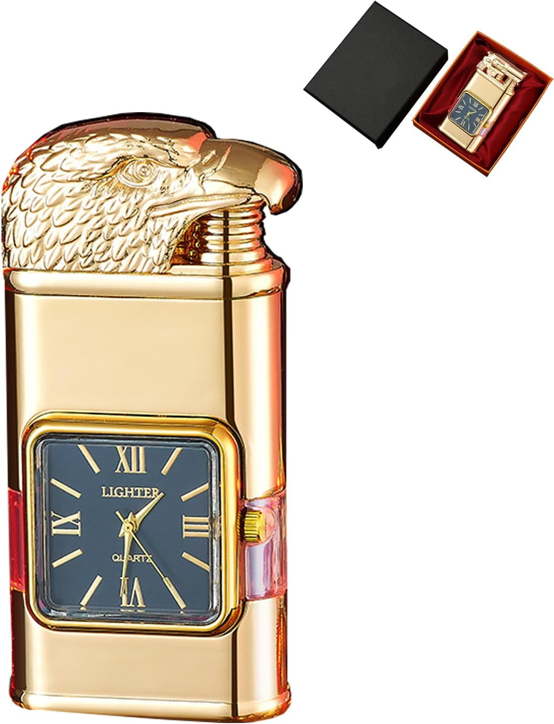 Windproof Lighter with Vintage Watch Jet Flame Torch,Creative Dual ...