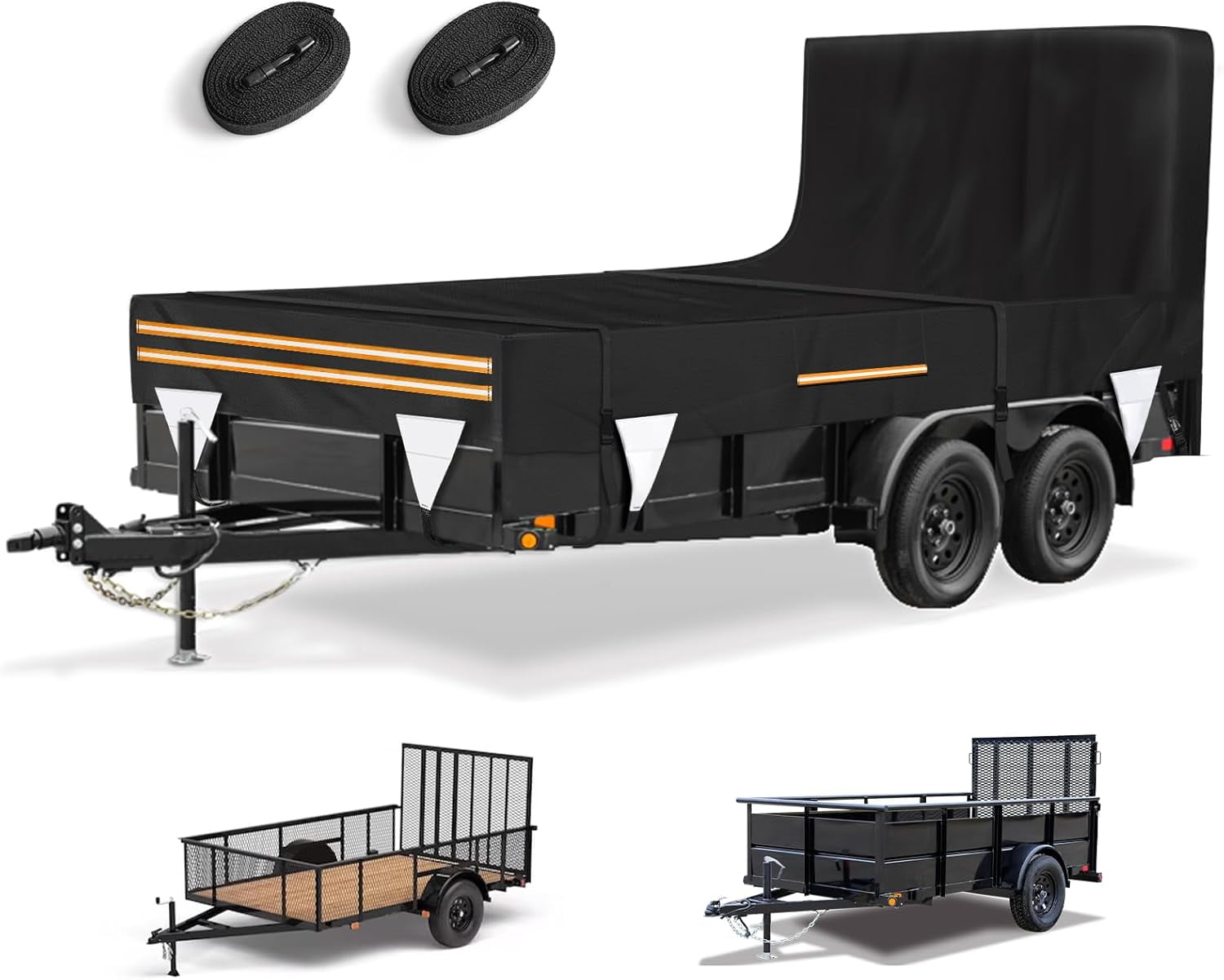 Windproof Multi-Purpose Trailer Cover, 600D Waterproof Heavy Duty Cover ...