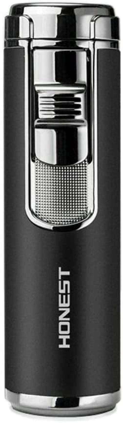 Windproof Quad Jet Flame Butane Gas Lighter with 4 Nozzles, Refillable ...