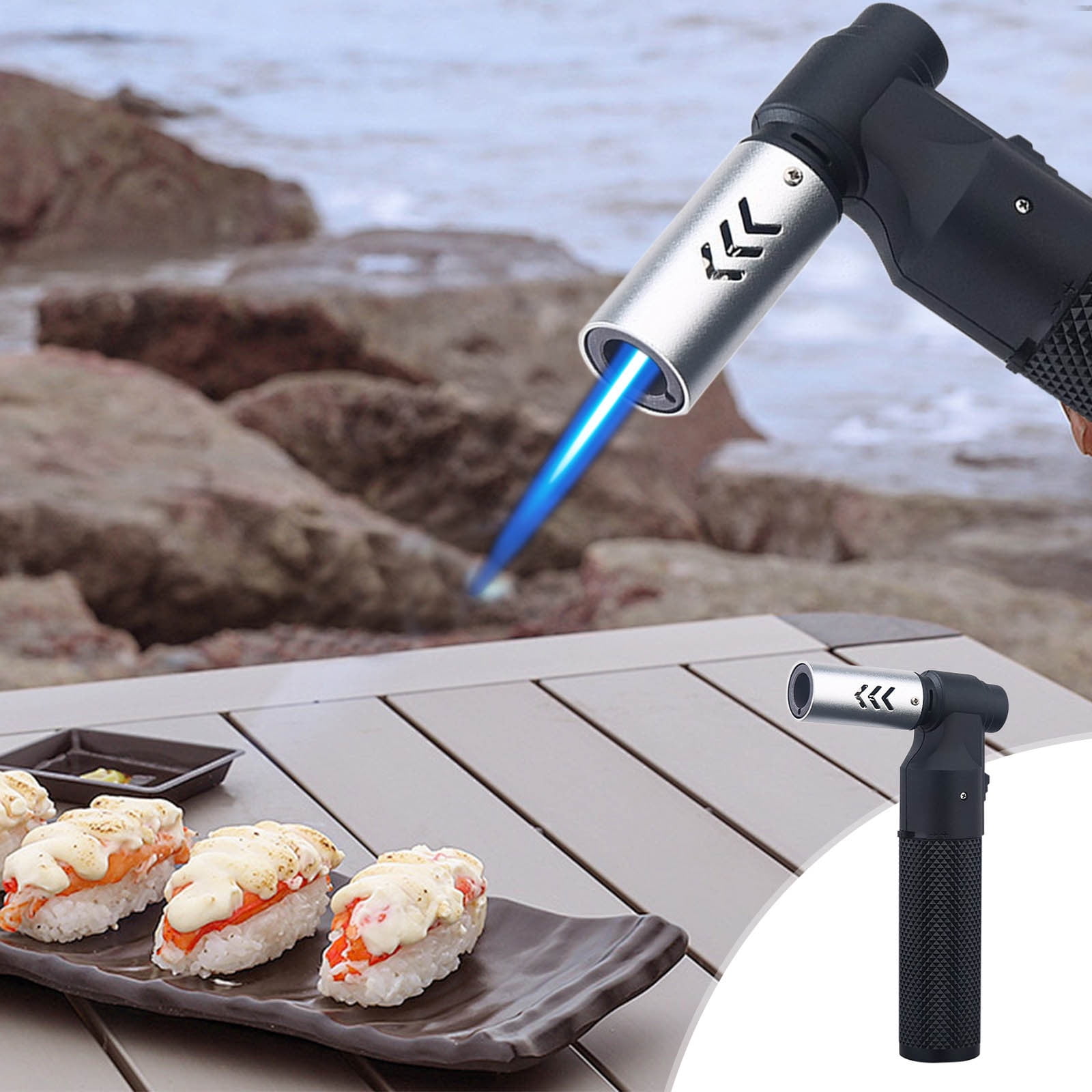 Windproof Rechargeable Metal Lighter Adjustable Flame High-Temperature ...