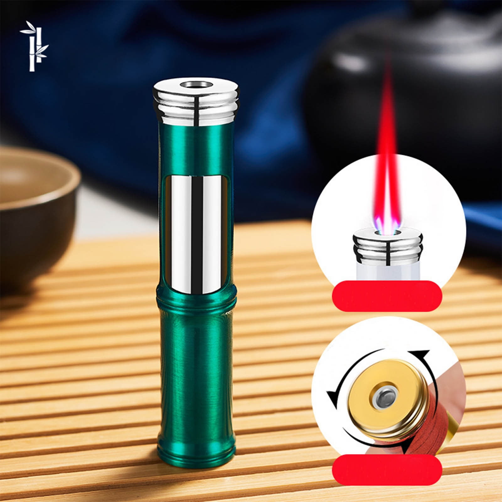 Windproof Red Flame Torch Lighter - Refillable Butane Lighter with ...