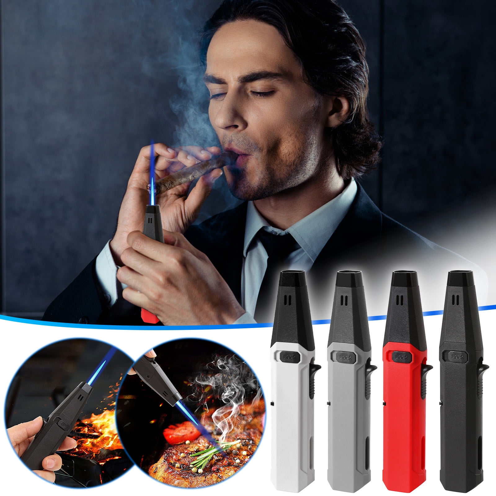 Windproof Refillable Lighter, Stainless Steel Construction, Adjustable ...