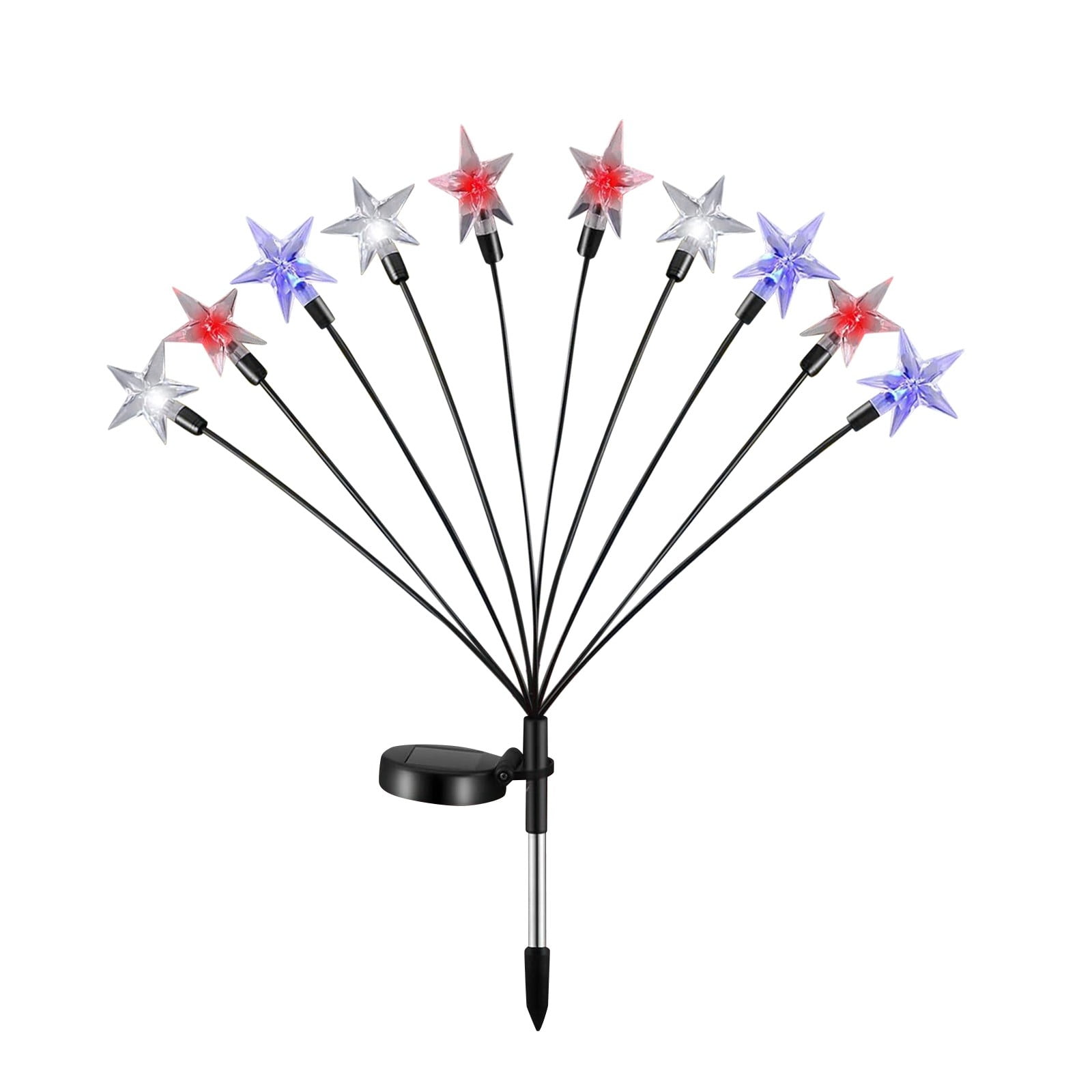 Windproof Solar Led Yard Lights, Powered Flag Lights 4Th Of July ...