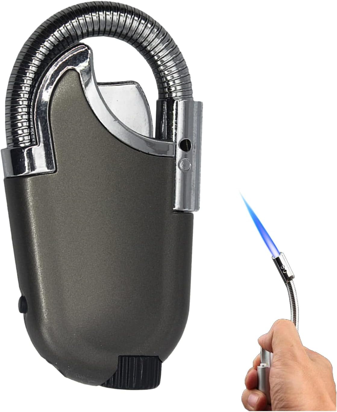 Windproof Straight Torch Blue Flame Lighter, Butane Torch Turbine ...