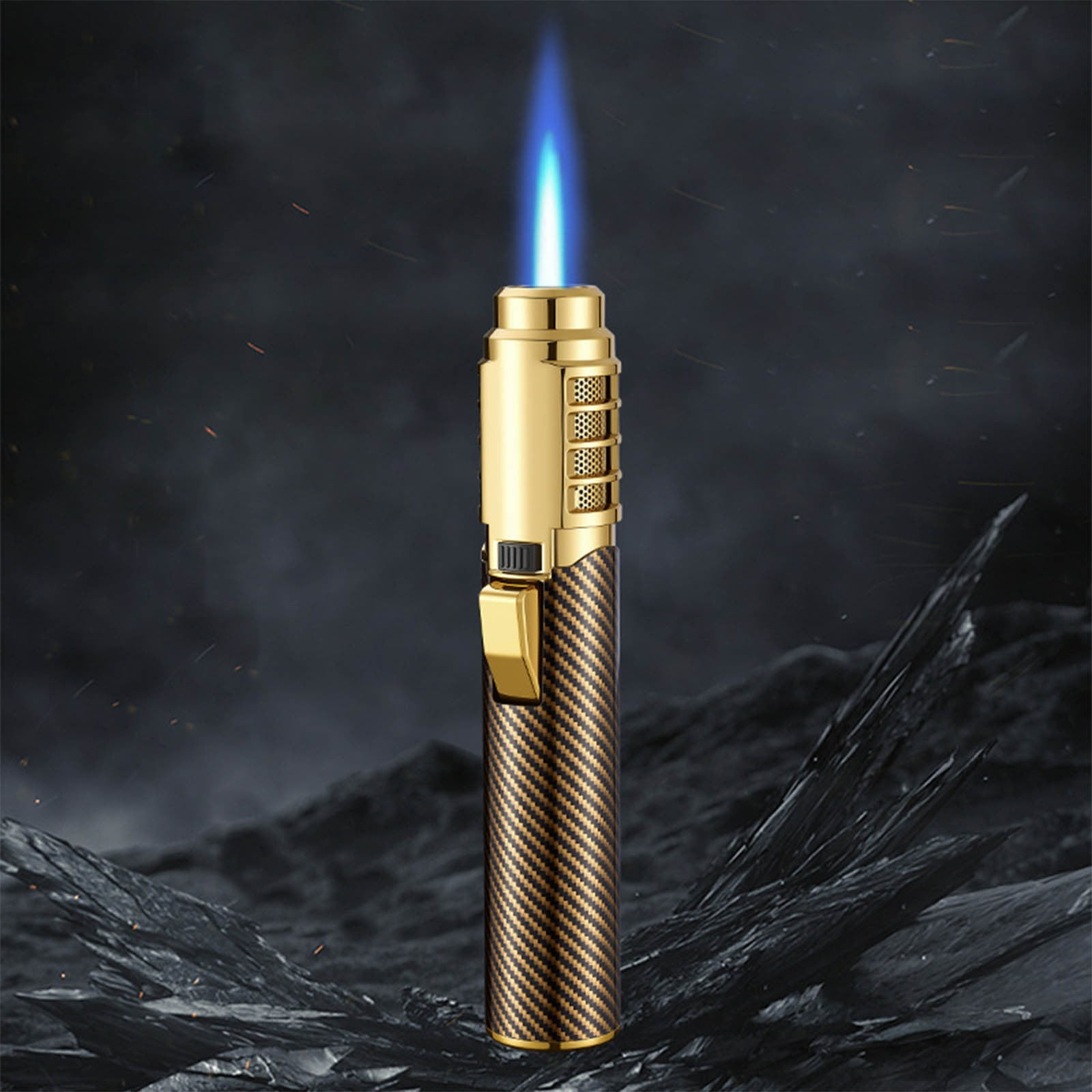 Windproof Torch Lighter with Adjustable Flame | 360° All-Angle Ignition ...