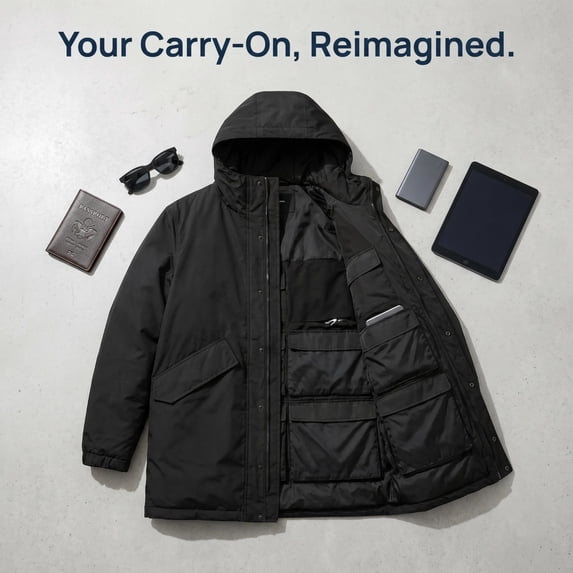 Windproof Travel Jacket with Hidden Pockets, Water Resistant Smart ...