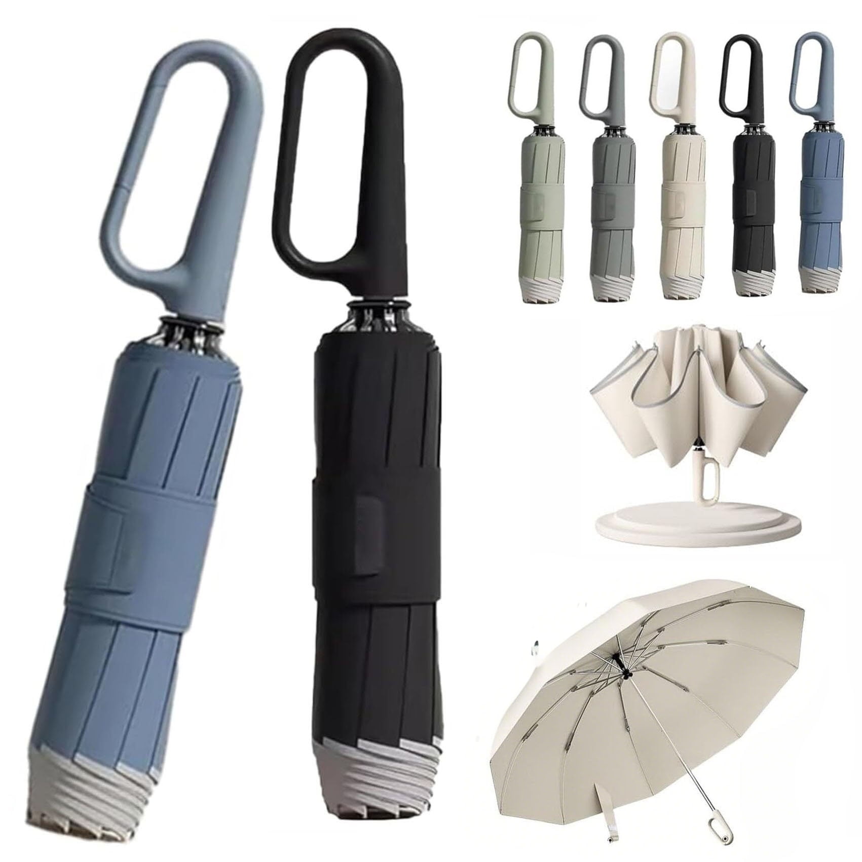 Windproof & Waterproof Travel Umbrella Compact, Large Inverted ...
