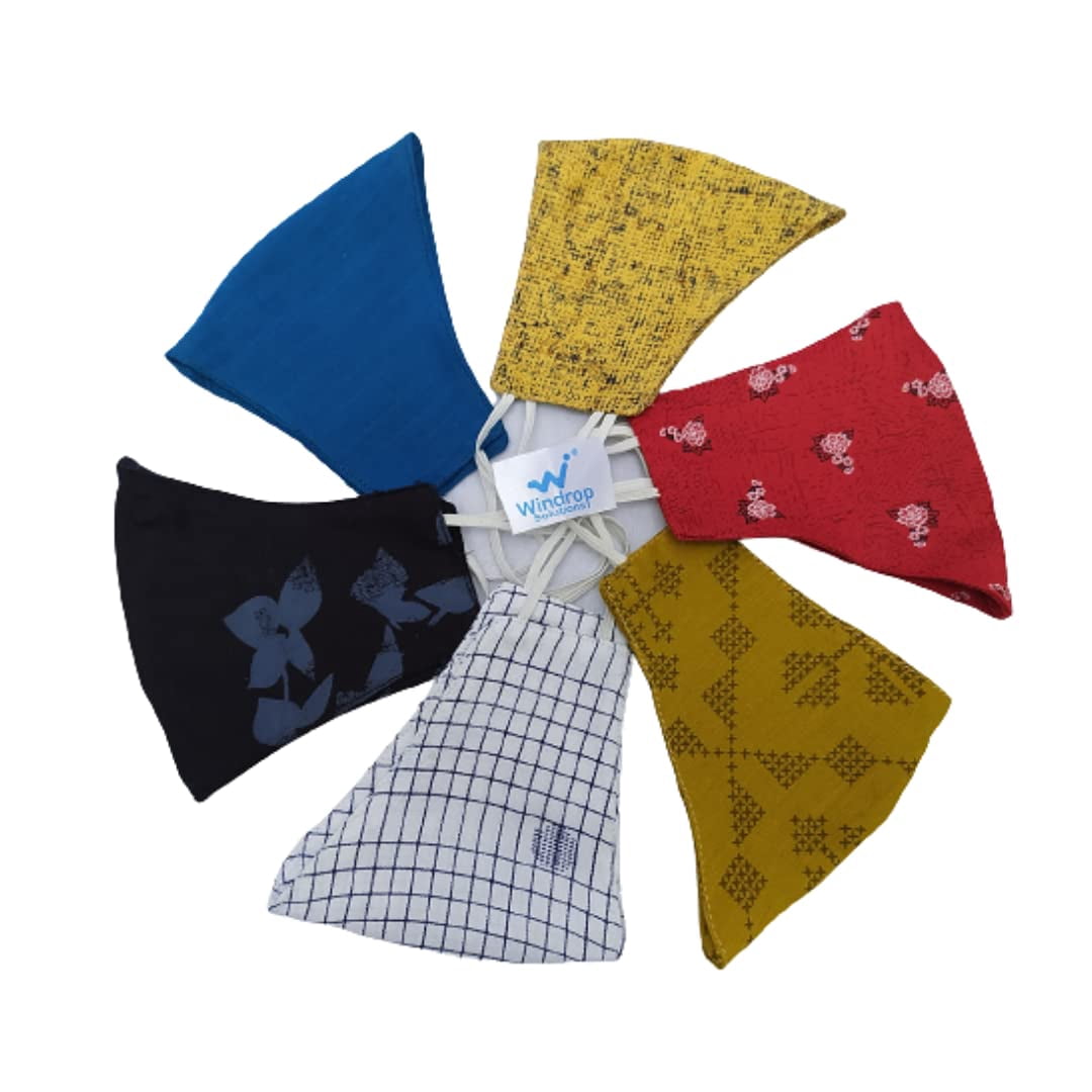 Windrop Solutions MultiColored Printed Reversible Cotton Reusable Face ...