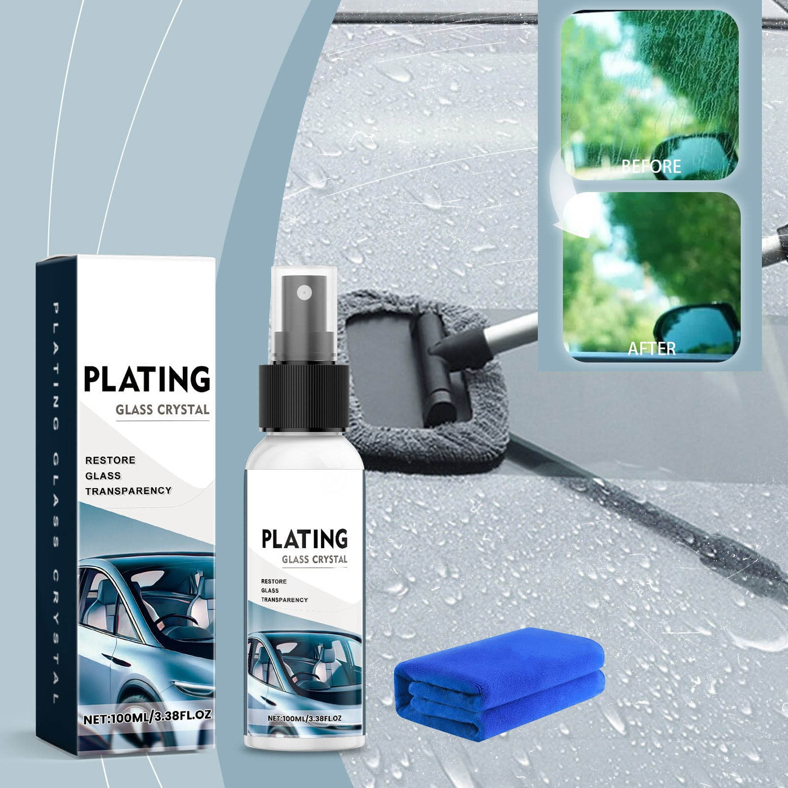 Windscreen Stain Remover, Glass Antis-Tain Agent, 100ml Size ...