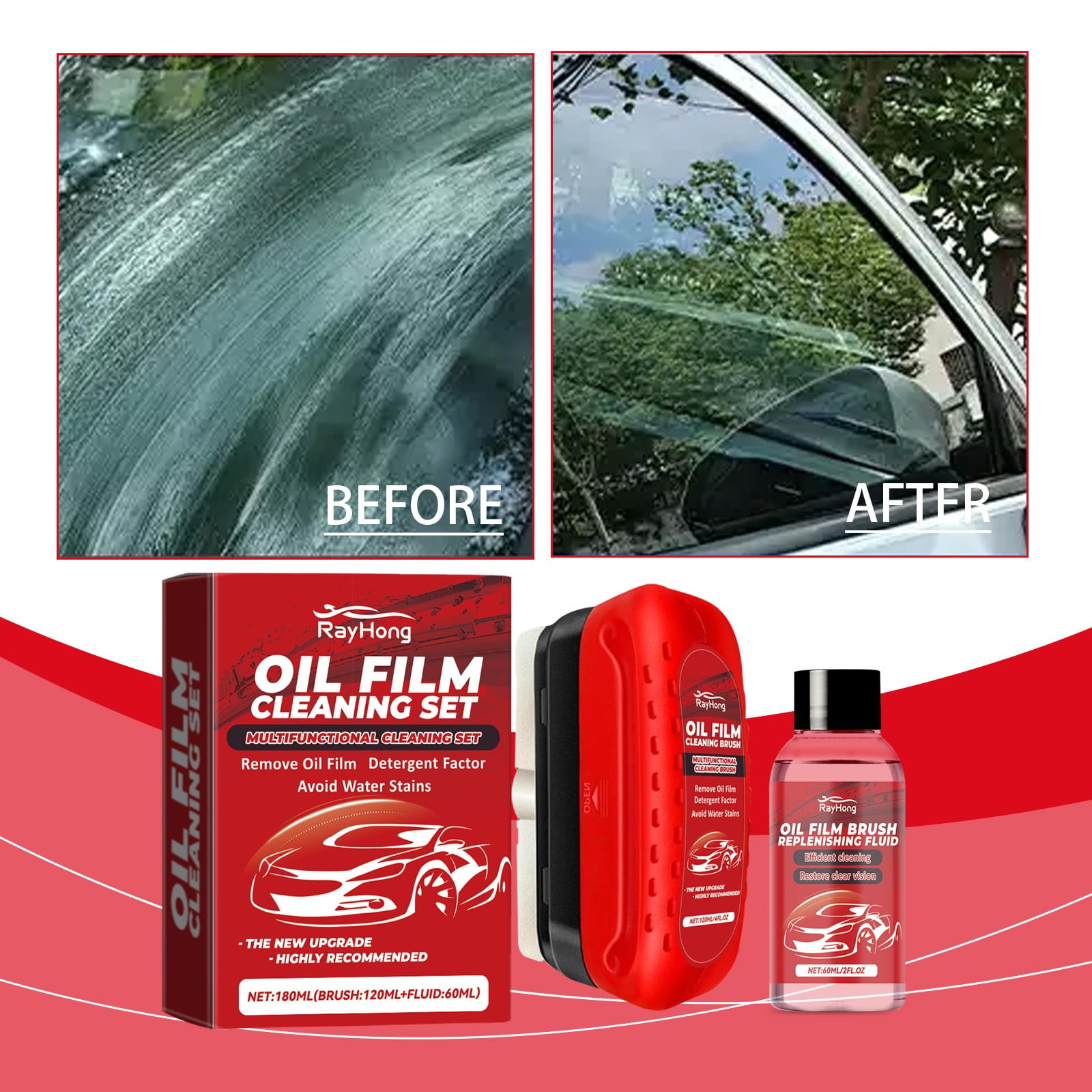 Windshield Cleaner Glass Oil Film Remover | Car Glass Oil Films Remover ...