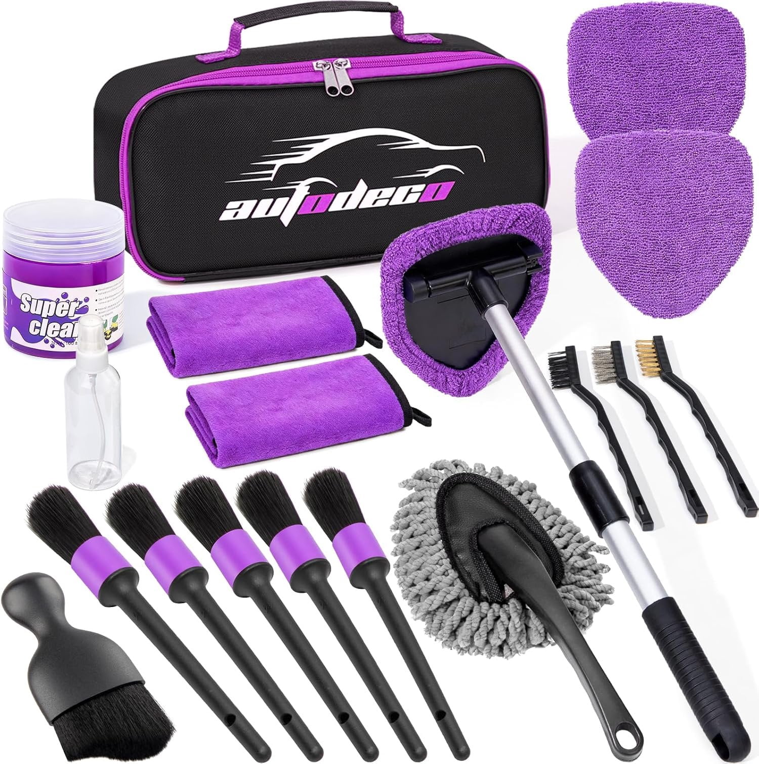 Windshield Cleaner Tool, 17 count Interior Detailing Kit, Detailing ...