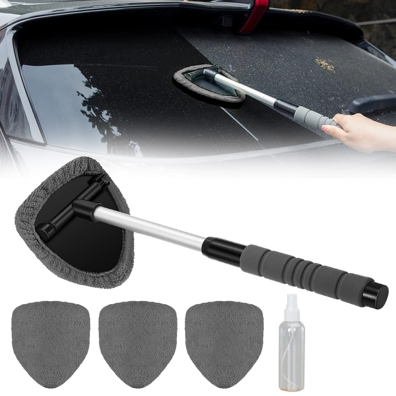 Windshield Cleaner Tool Car Window Cleaner with 4 Reusable and Washable ...