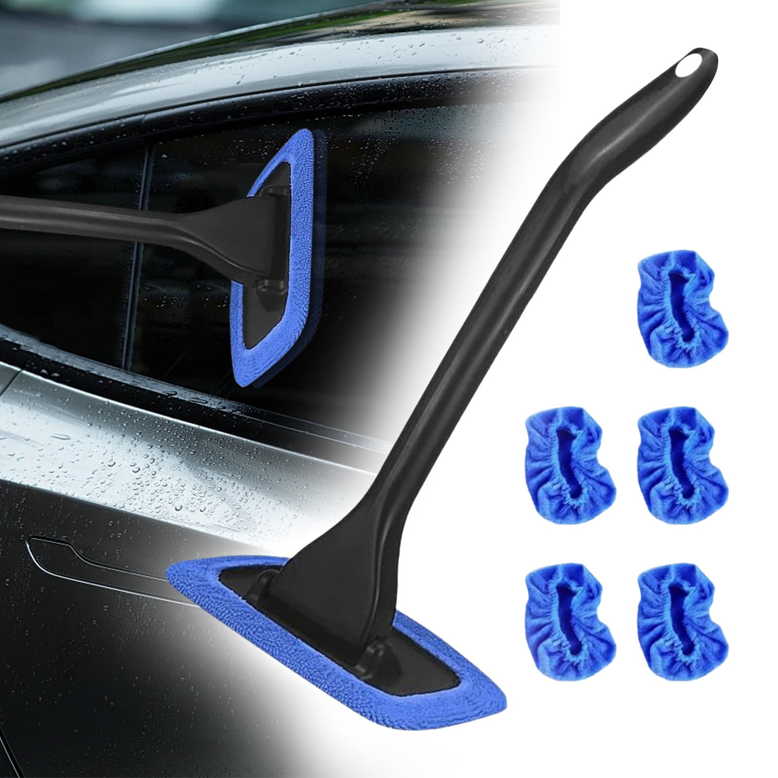Windshield Cleaning Tool, Car Window Cleaner with 5 Reusable and ...
