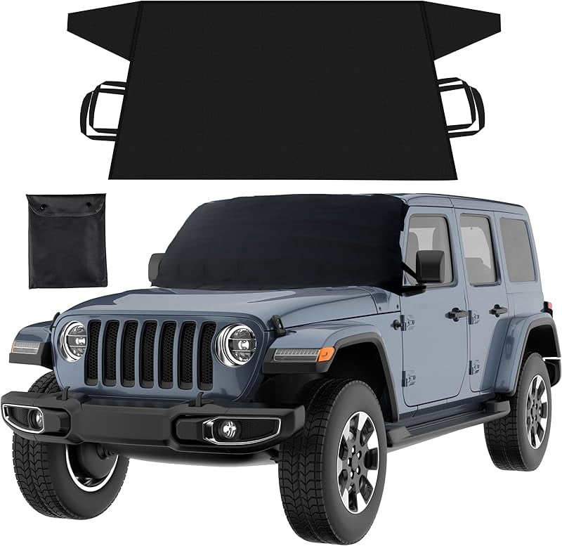 Windshield Cover for Ice and Snow | Heavy Duty 600D Oxford Fabric ...