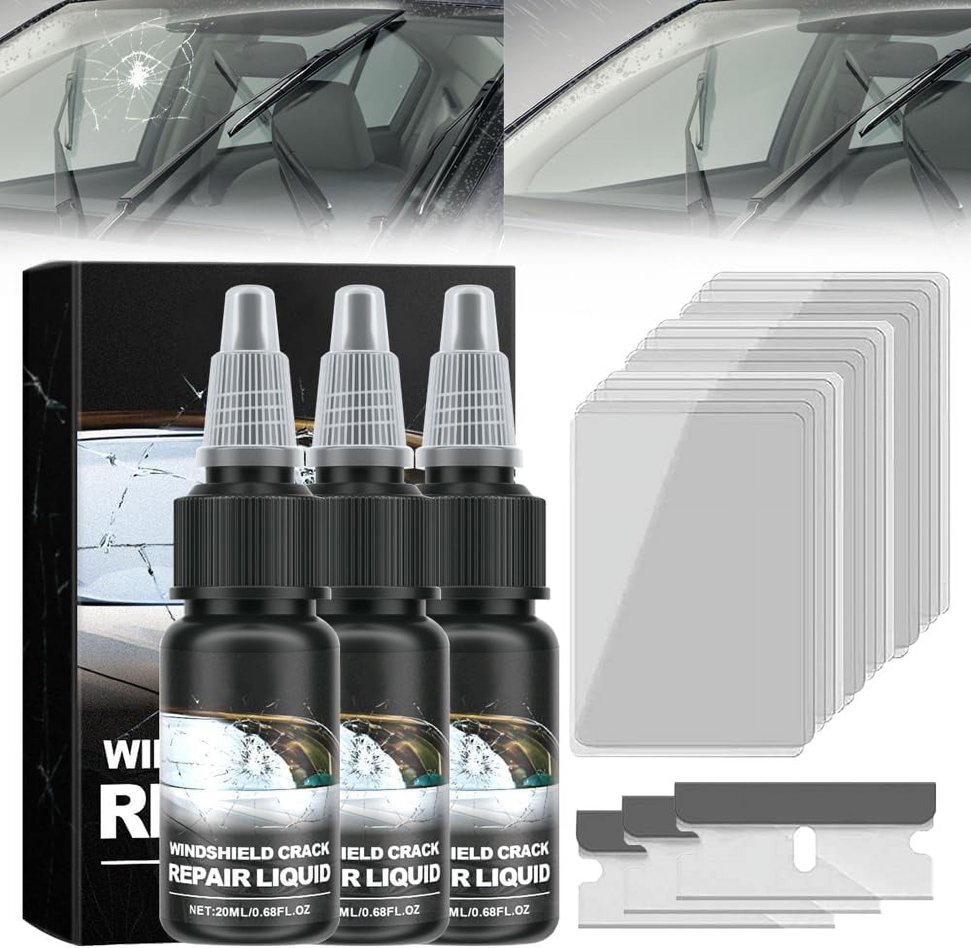 Windshield Crack Repair Kit, Glass Compound for Chips, Cracks ...