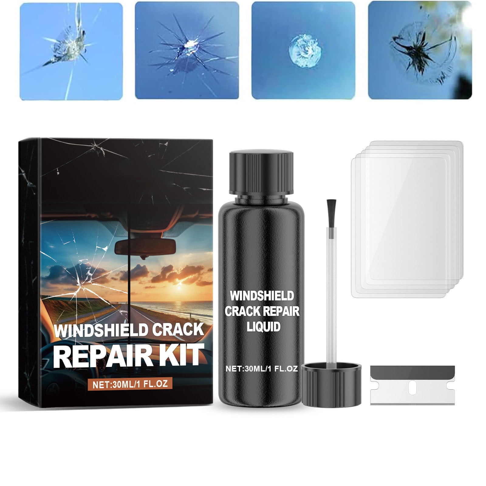 Windshield Crack Repair Kit, Glass Repair Liquid for Cracks,Upgrade ...