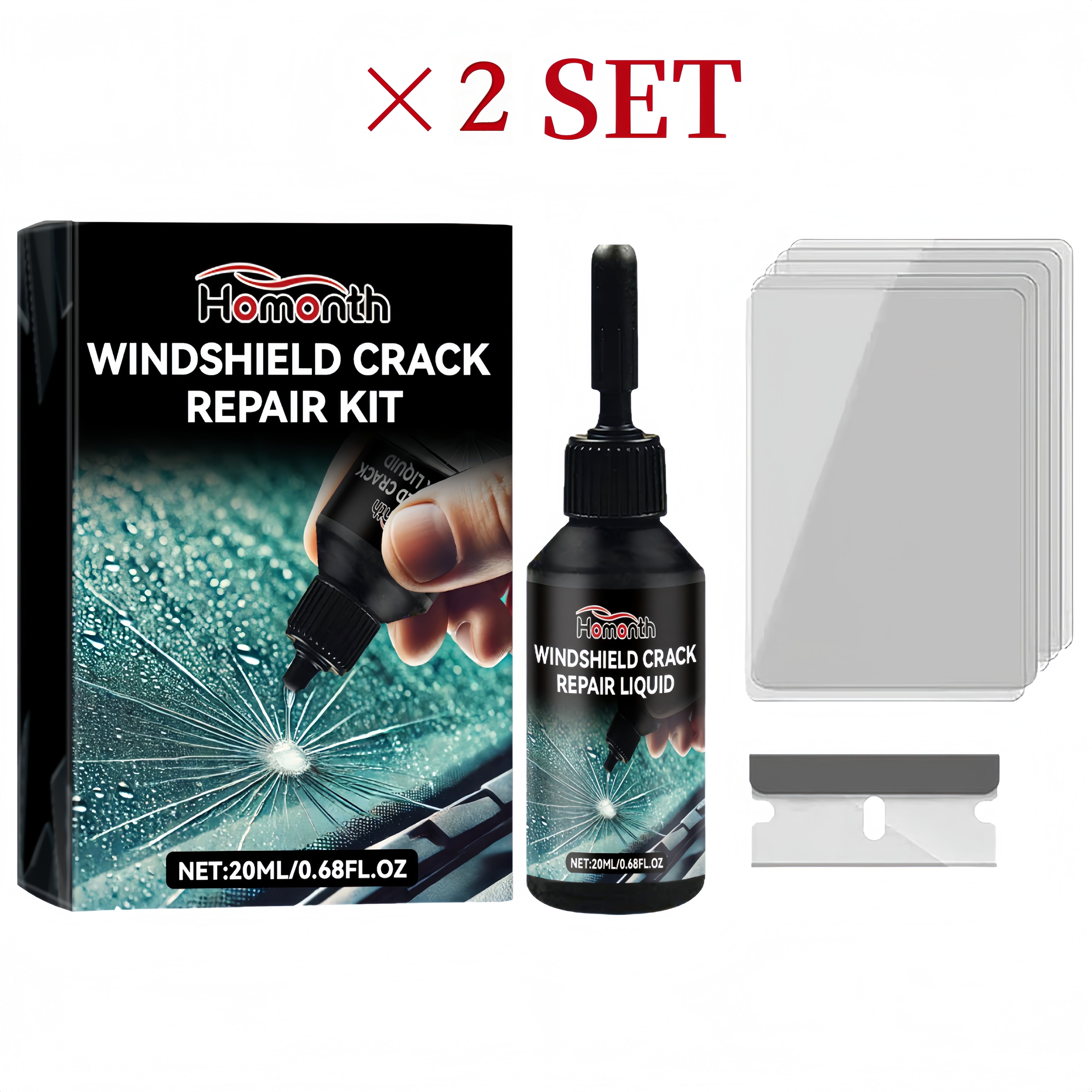 Windshield Crack Repair Kit, New Premium Windshield Repair Kit, Quick ...
