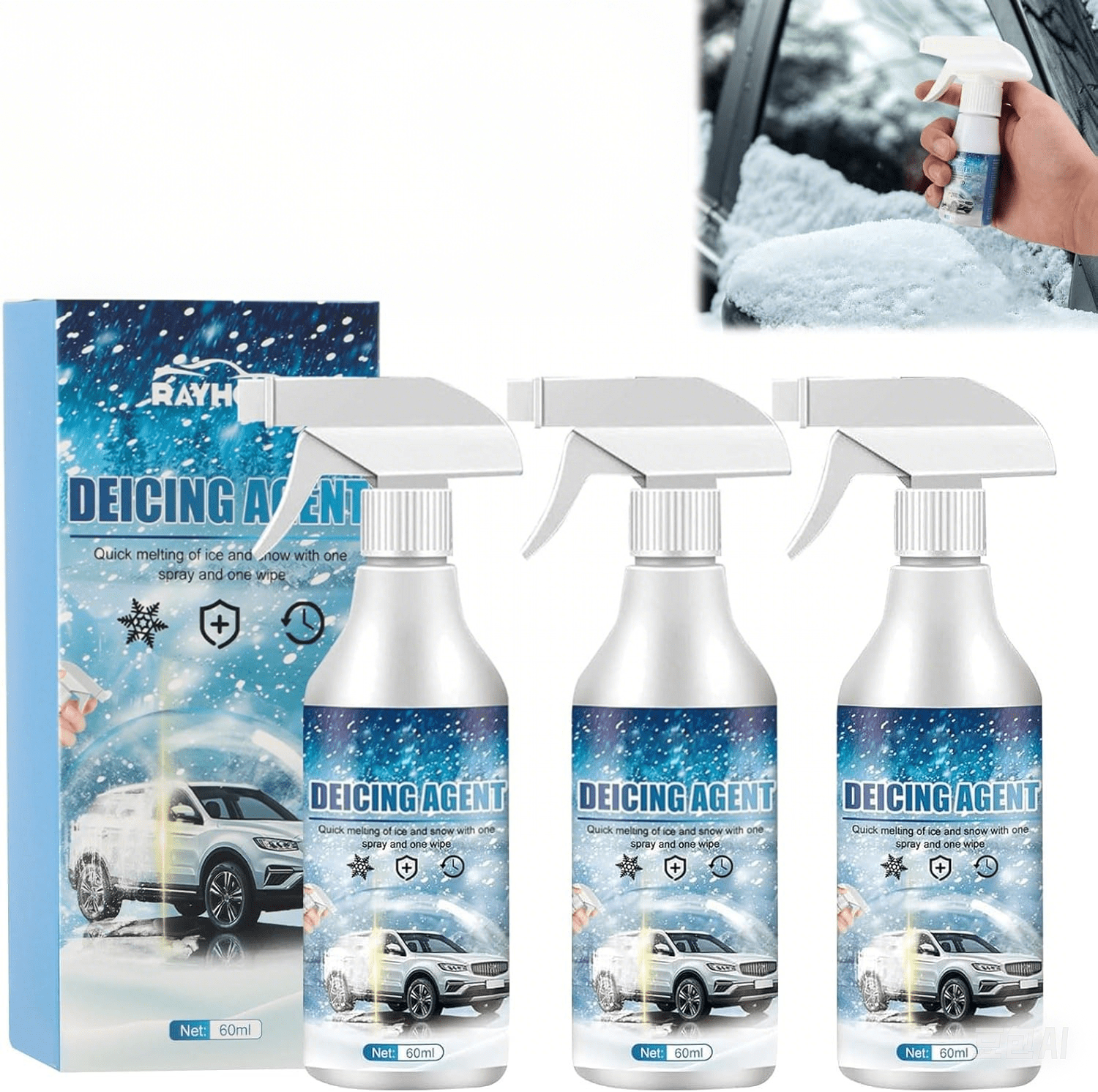 Windshield De-Icer. Instantly Melts Ice & Winter Frost for Car ...