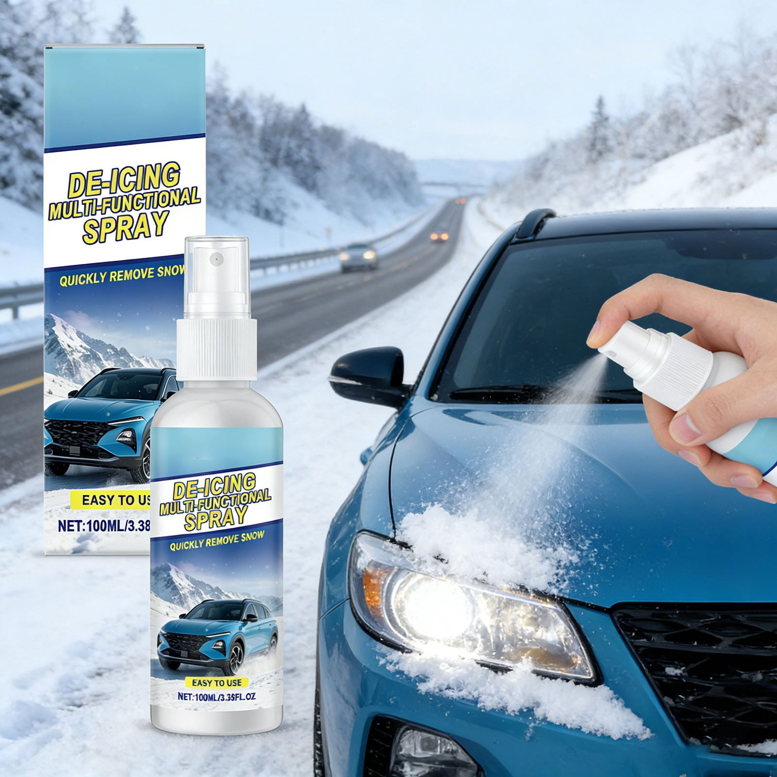 Windshield De Icer Spray – Fast Ice Melting formula – Clears Frost ...
