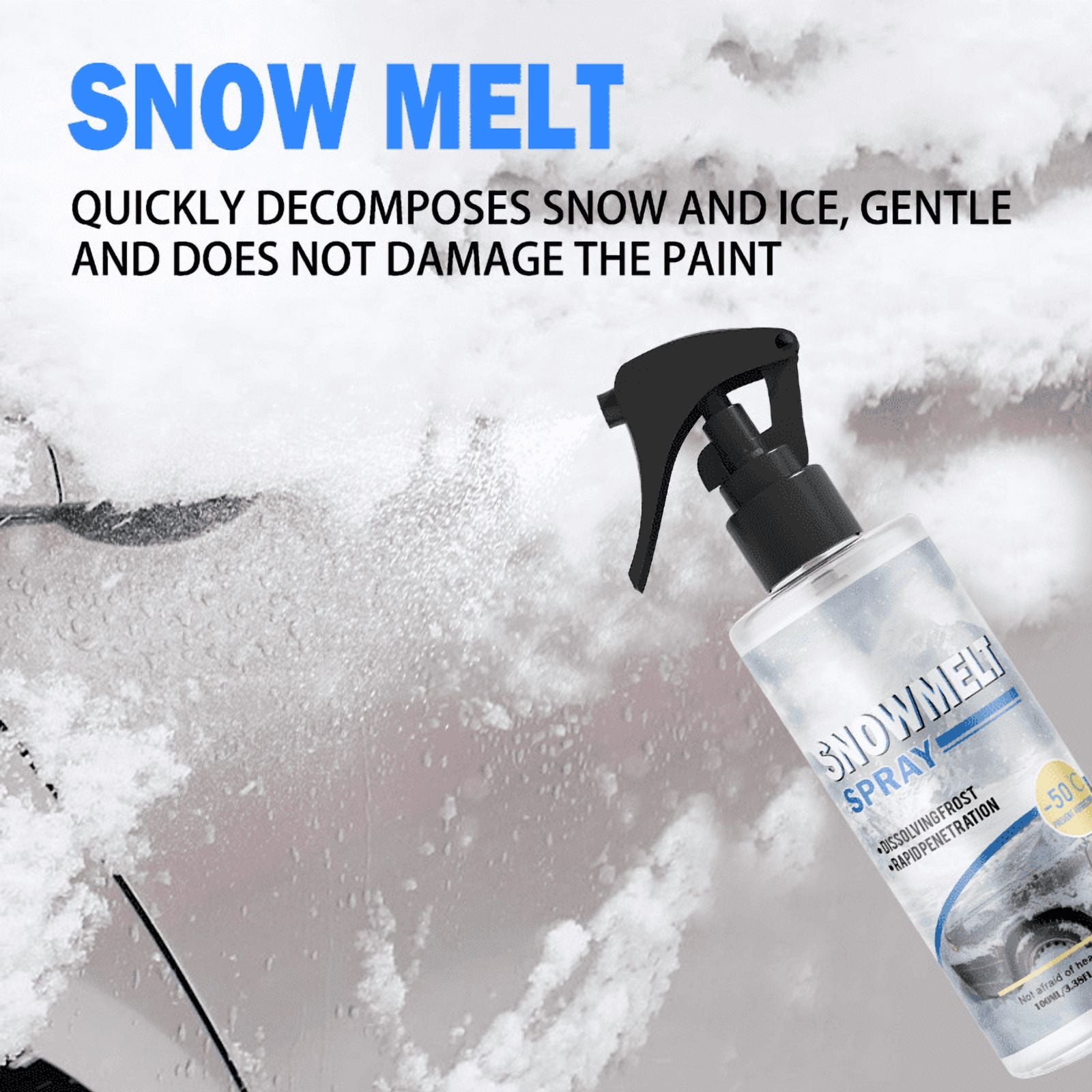 Windshield Deicer Spray for Cars - Fast Acting Ice Melter with Freeze ...