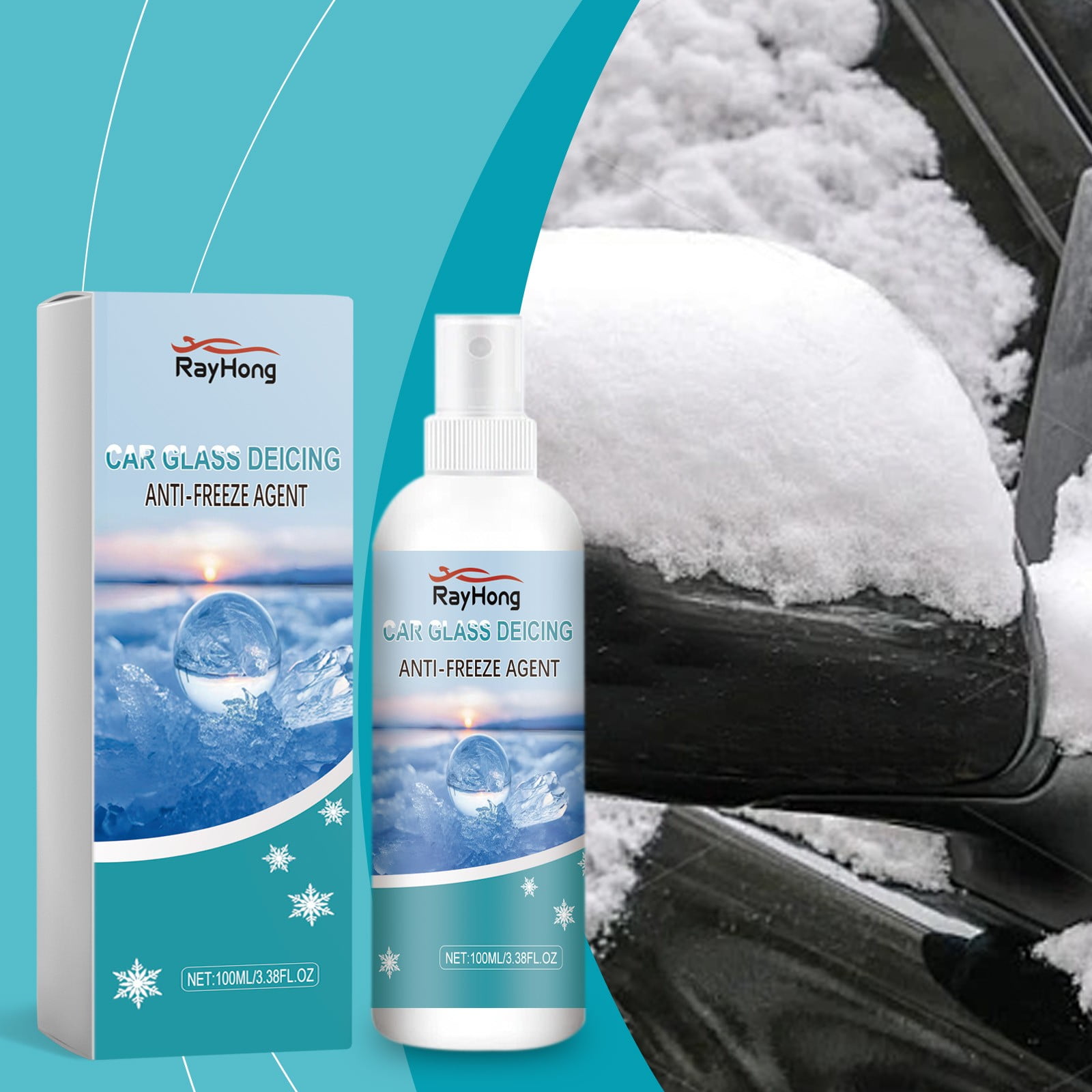 Windshield Deicing Spray Fast-Acting Ice Melting Agent | 100ml Advanced ...