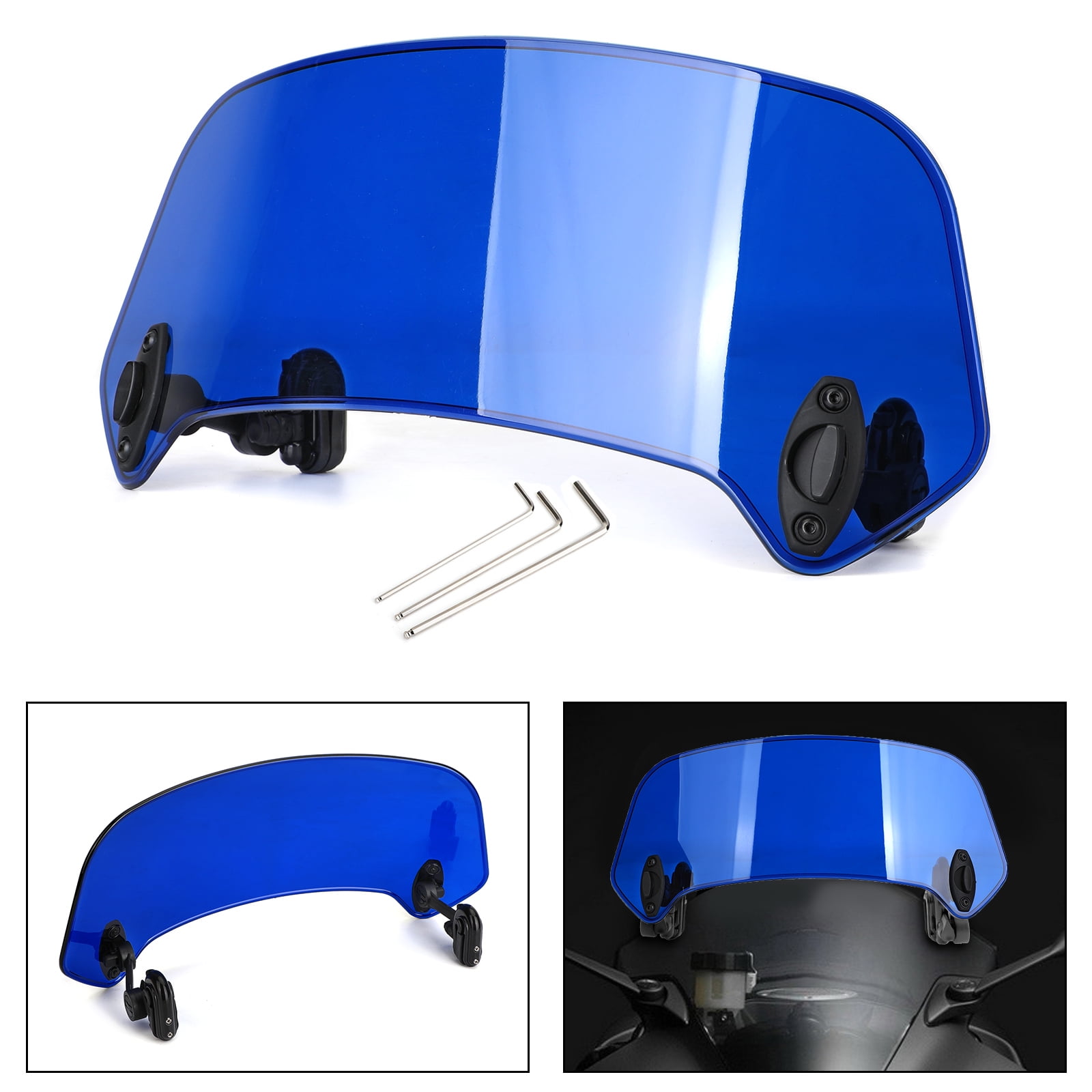 Windshield Extension Deflector Blue For Universal Adjustable Clip-On ...