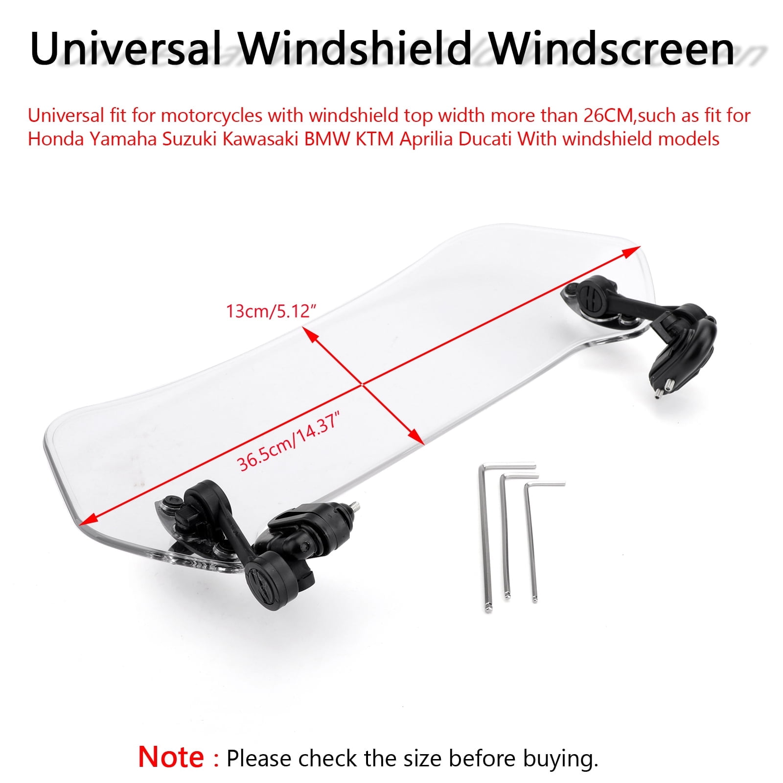 Windshield Extension Deflector Clear For Universal Adjustable Clip-On ...