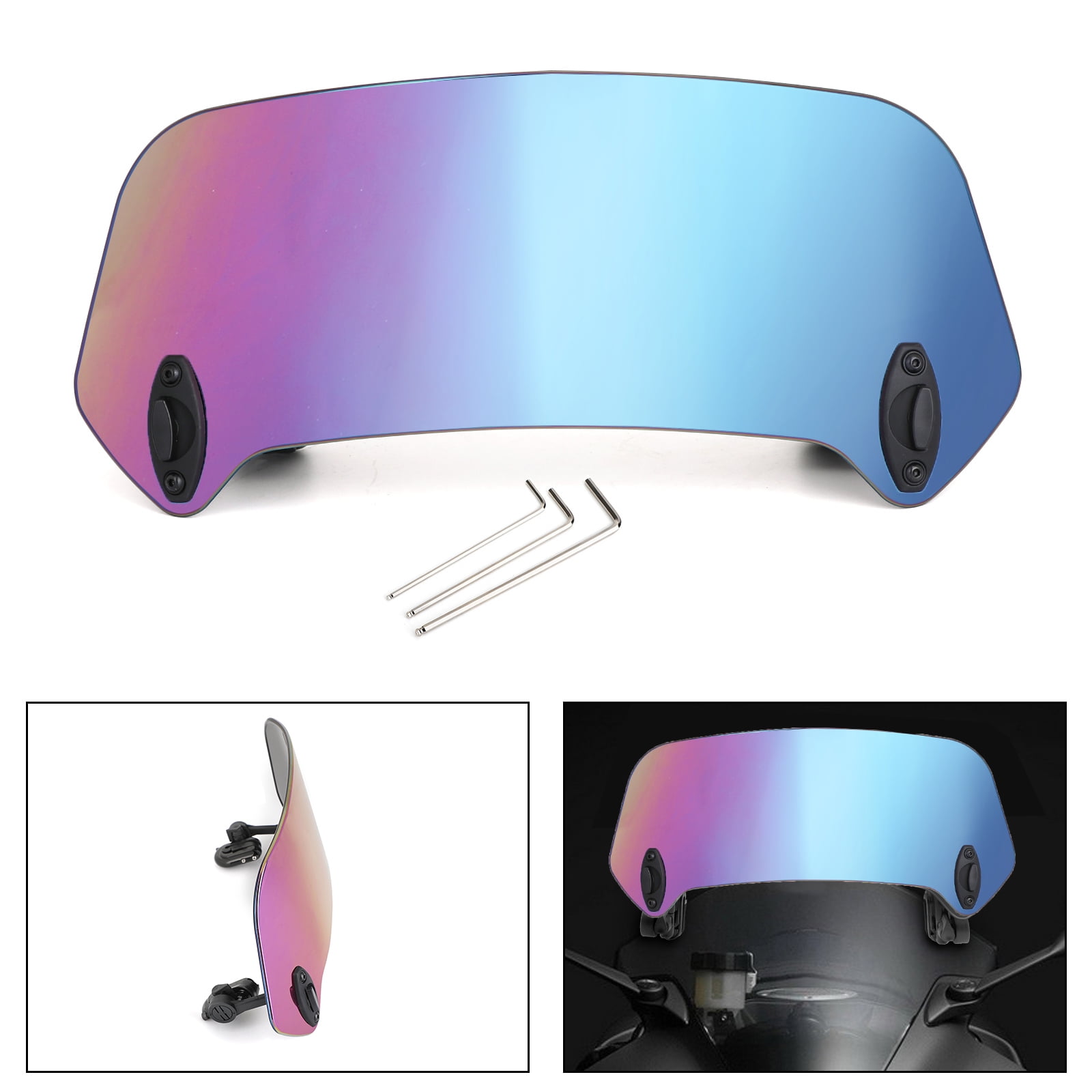 Windshield Extension Deflector Iridium For Universal Adjustable Clip-On ...