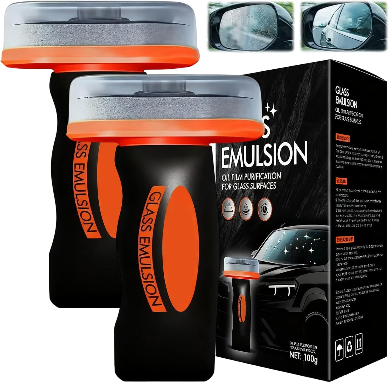 Windshield & Glass Cleaner, 2-Pack Oil Film Remover Kit, Hydrophobic ...