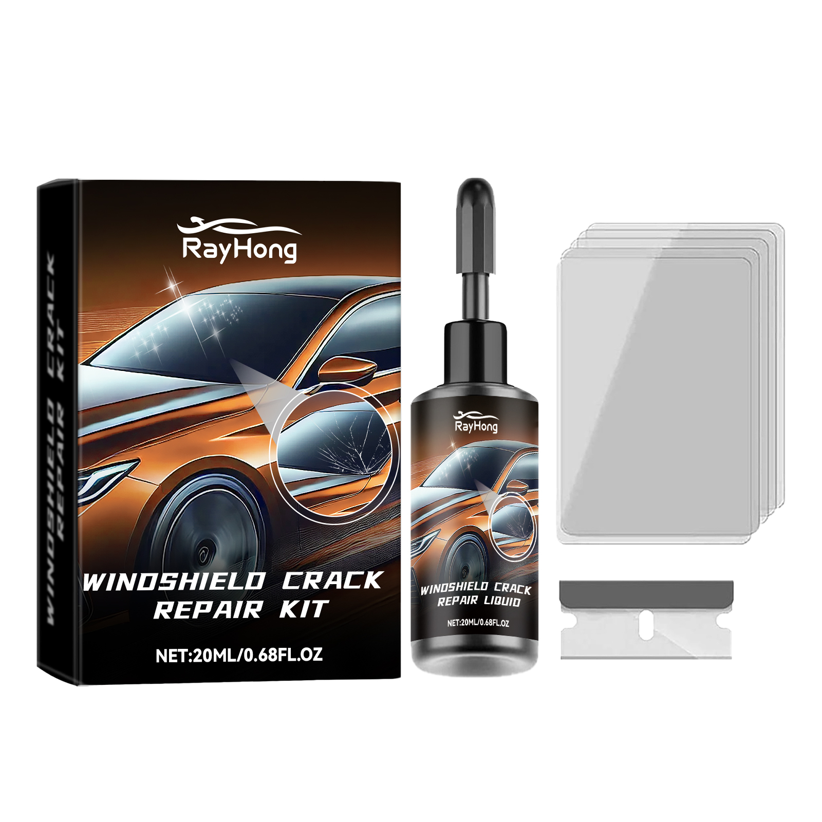 Windshield Kit Quick Crack Clear Vision Renovation Repair Liquid Set ...
