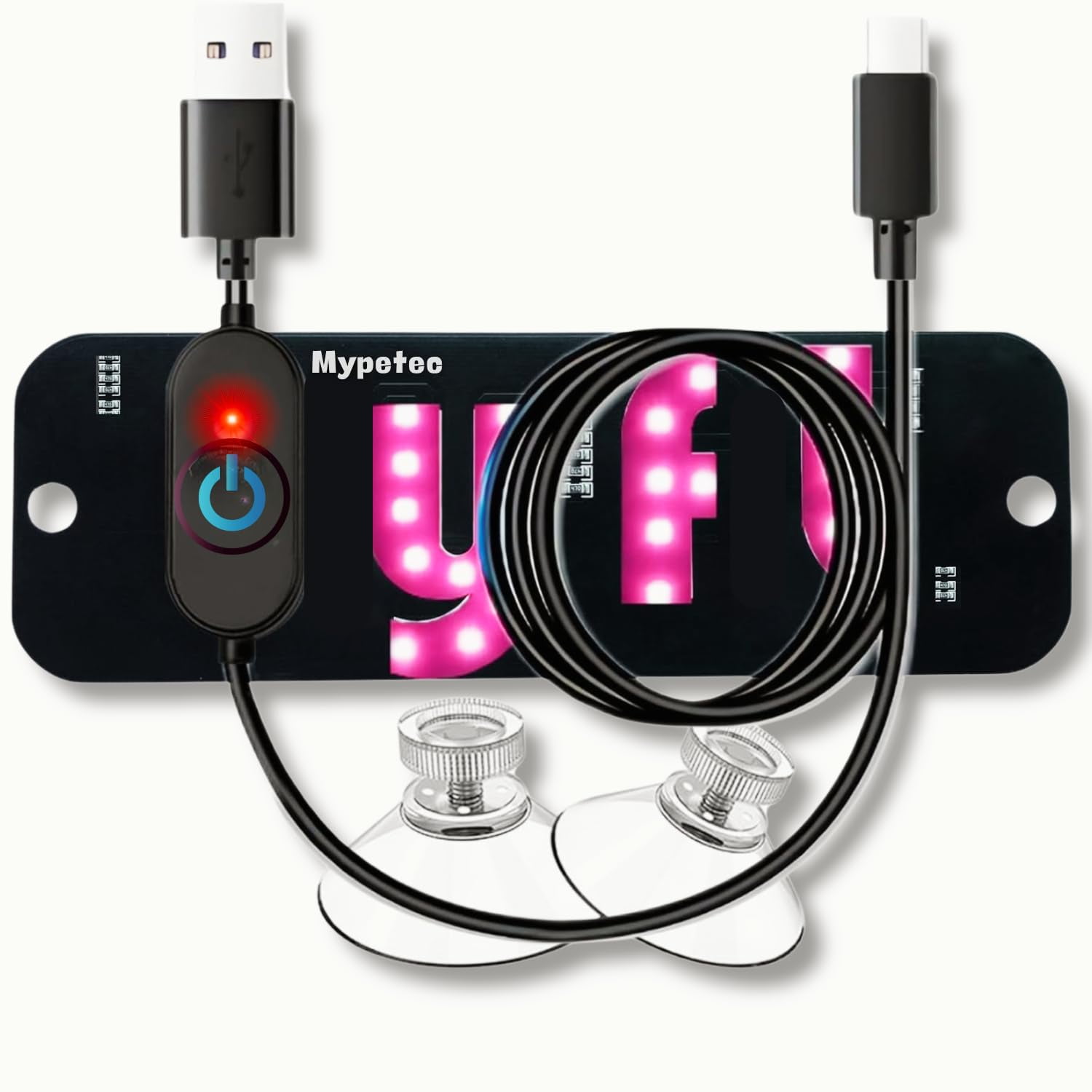 Windshield Light Sign with STF9 Pink Decal for Cars, Featuring Suction ...