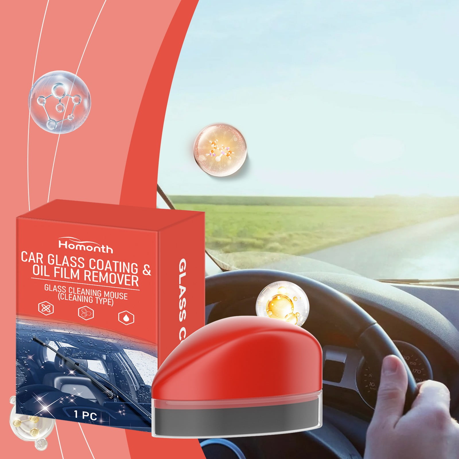 Windshield Oil Film Remover with Crystal Coating, Streak-Free Glass ...