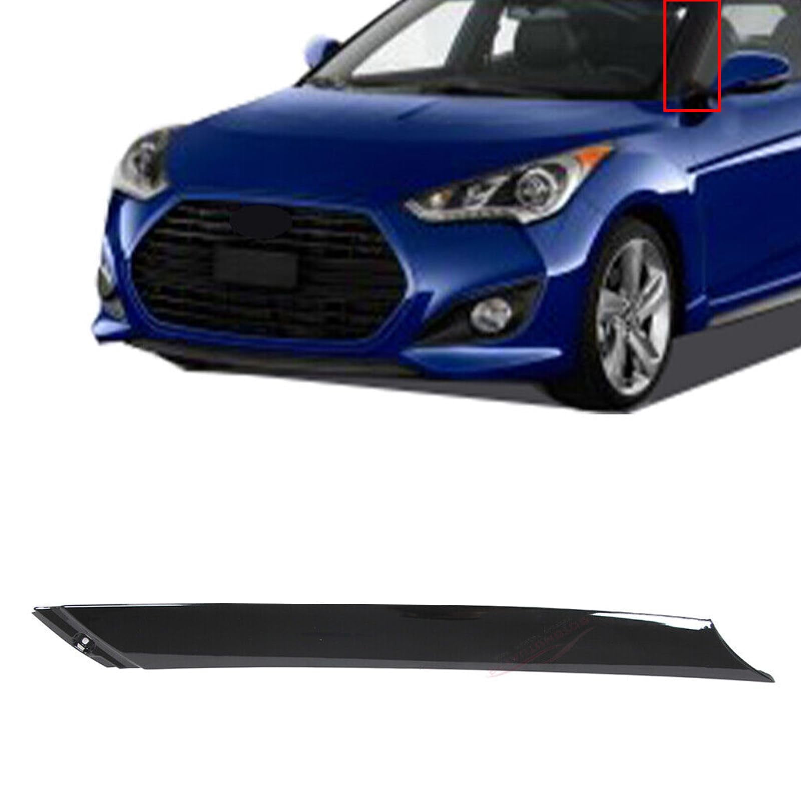 Windshield Pillar Trim Exterior Molding Compatible with 2012-2017 ...