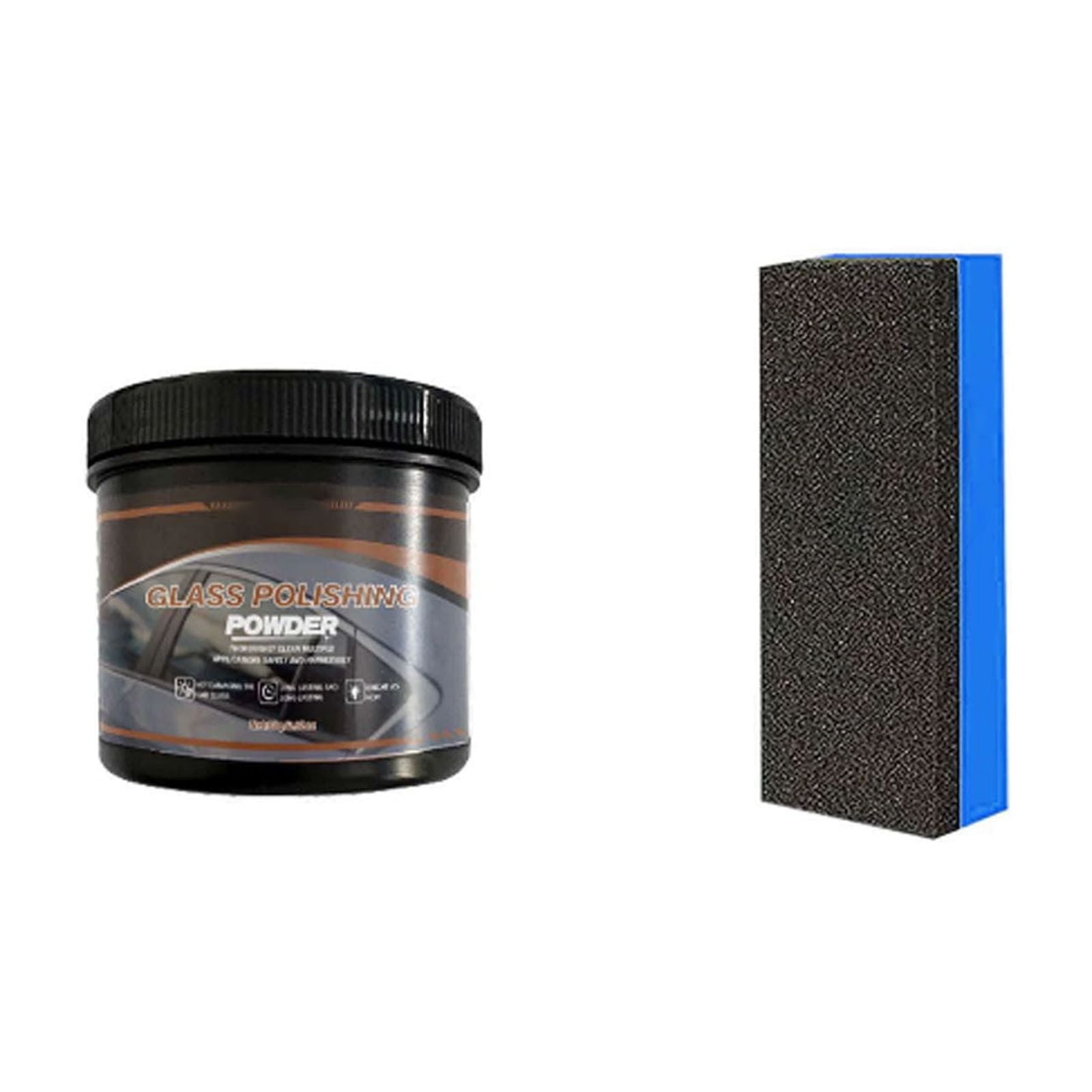Windshield Polish Powder For Oil Film Removal Glass Cleaner With Sponge ...