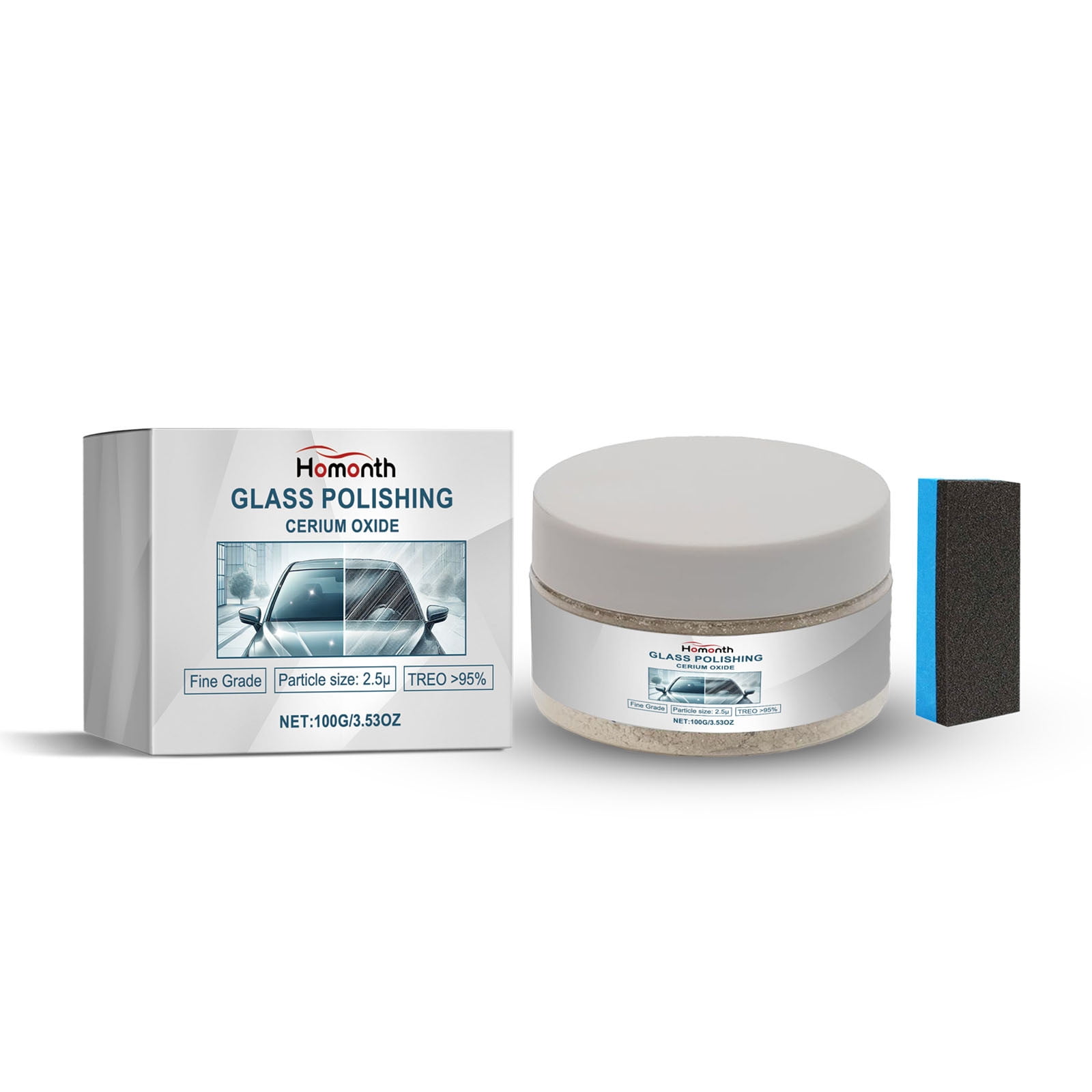 Windshield Polishing Kit for Car Glass Restoration with Sponge, Remove ...