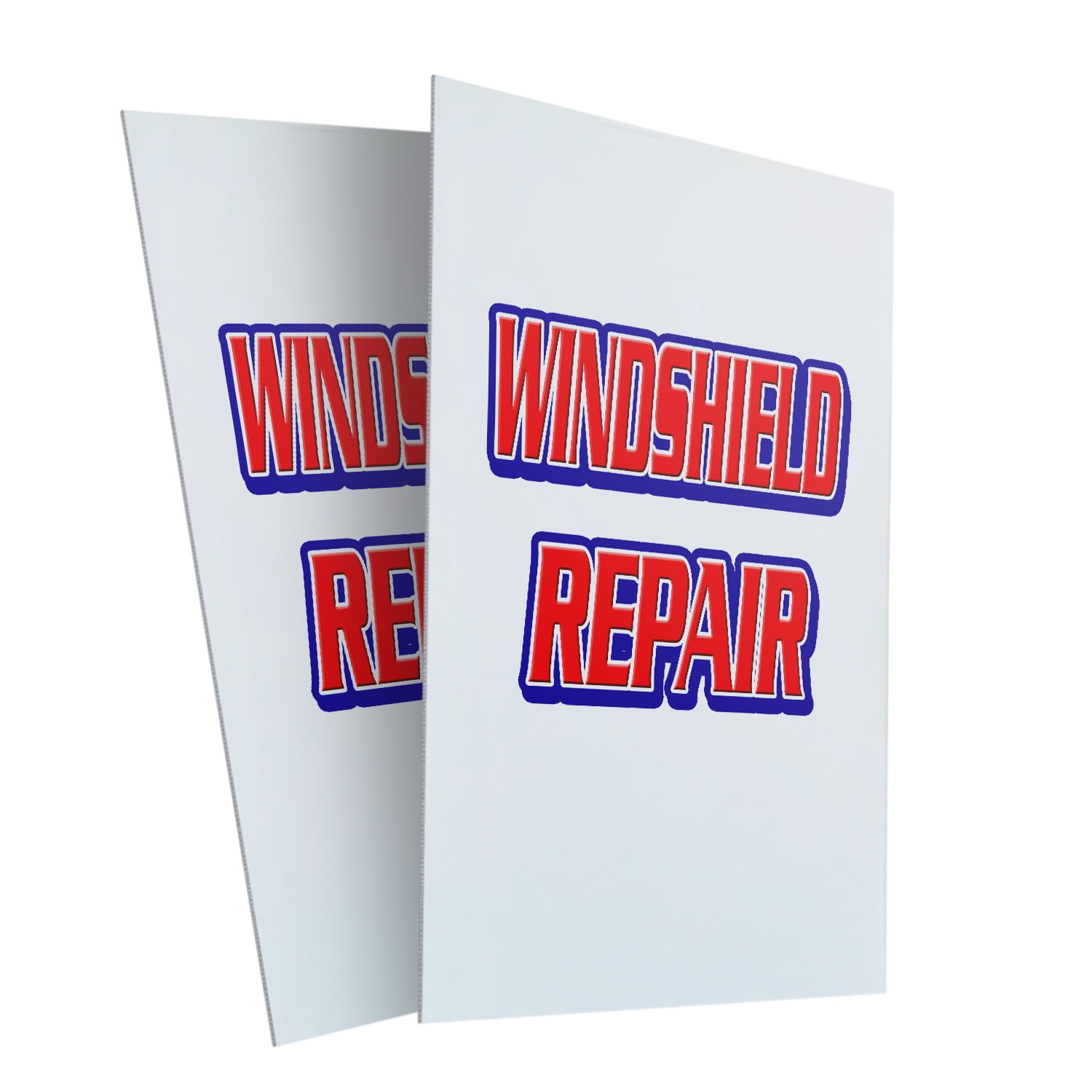 Windshield Repair (2-PACK) 24" x 36" Plastic Signs | Sign Insert 4mm ...