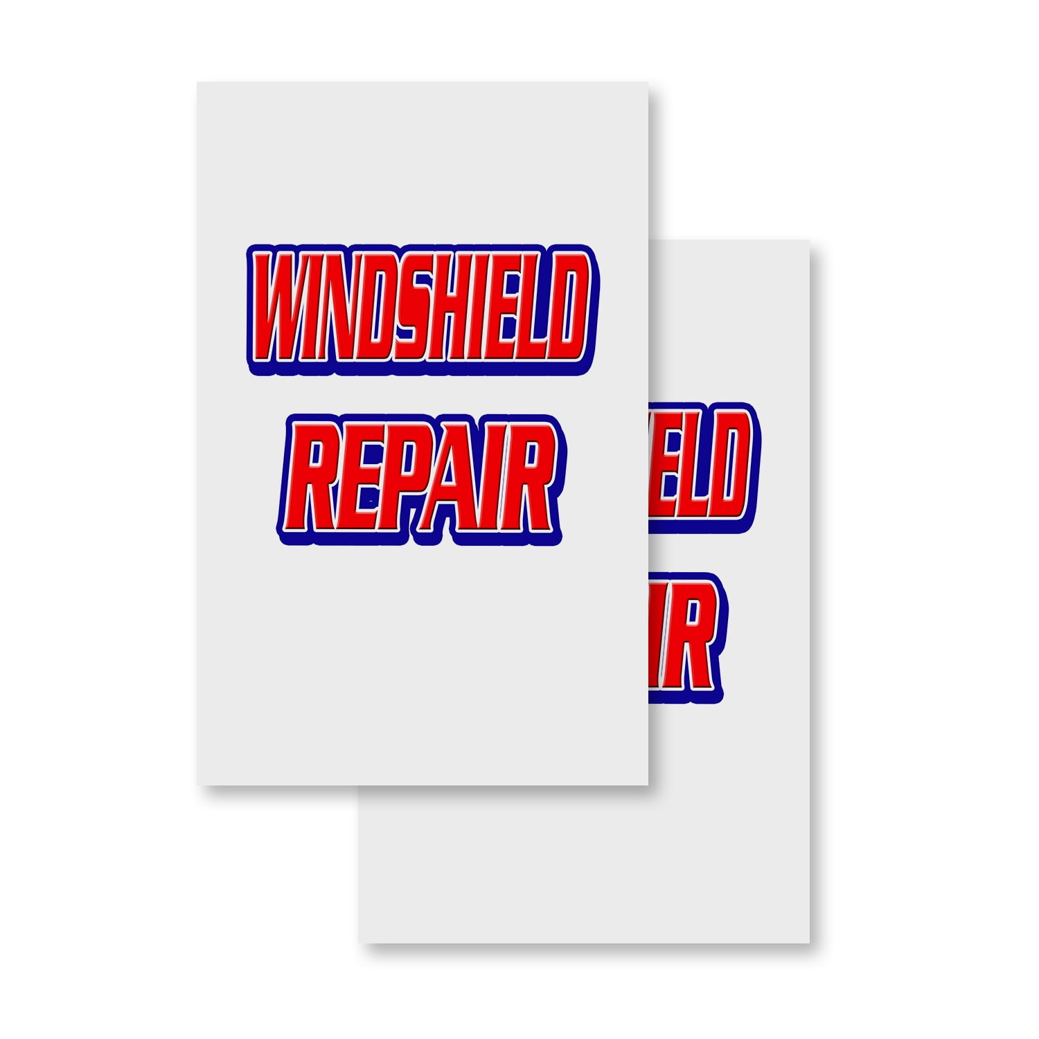 Windshield Repair (2-PACK) 24" x 36" Vinyl Decals | Sign Insert Peel ...
