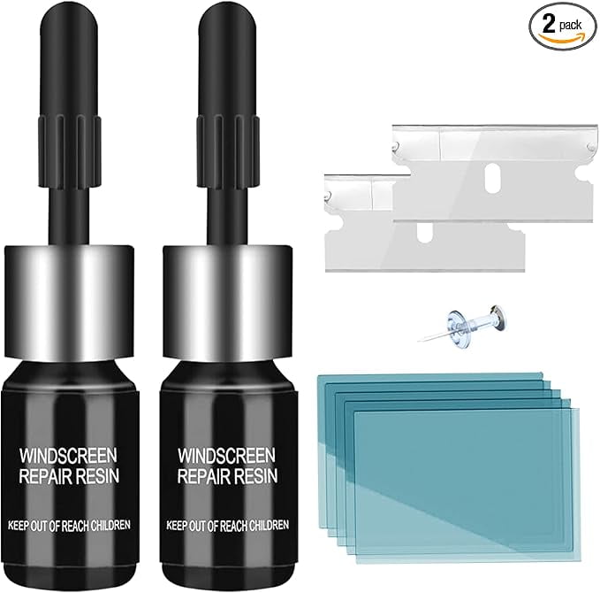 Windshield Repair Kit, 2 Pack Car Windshield Crack Repair Kit, Rock ...