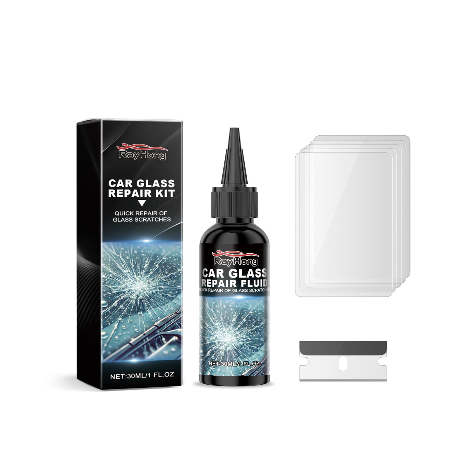 Windshield Repair Kit - Crack and Chip Filler Fluid with Resin ...