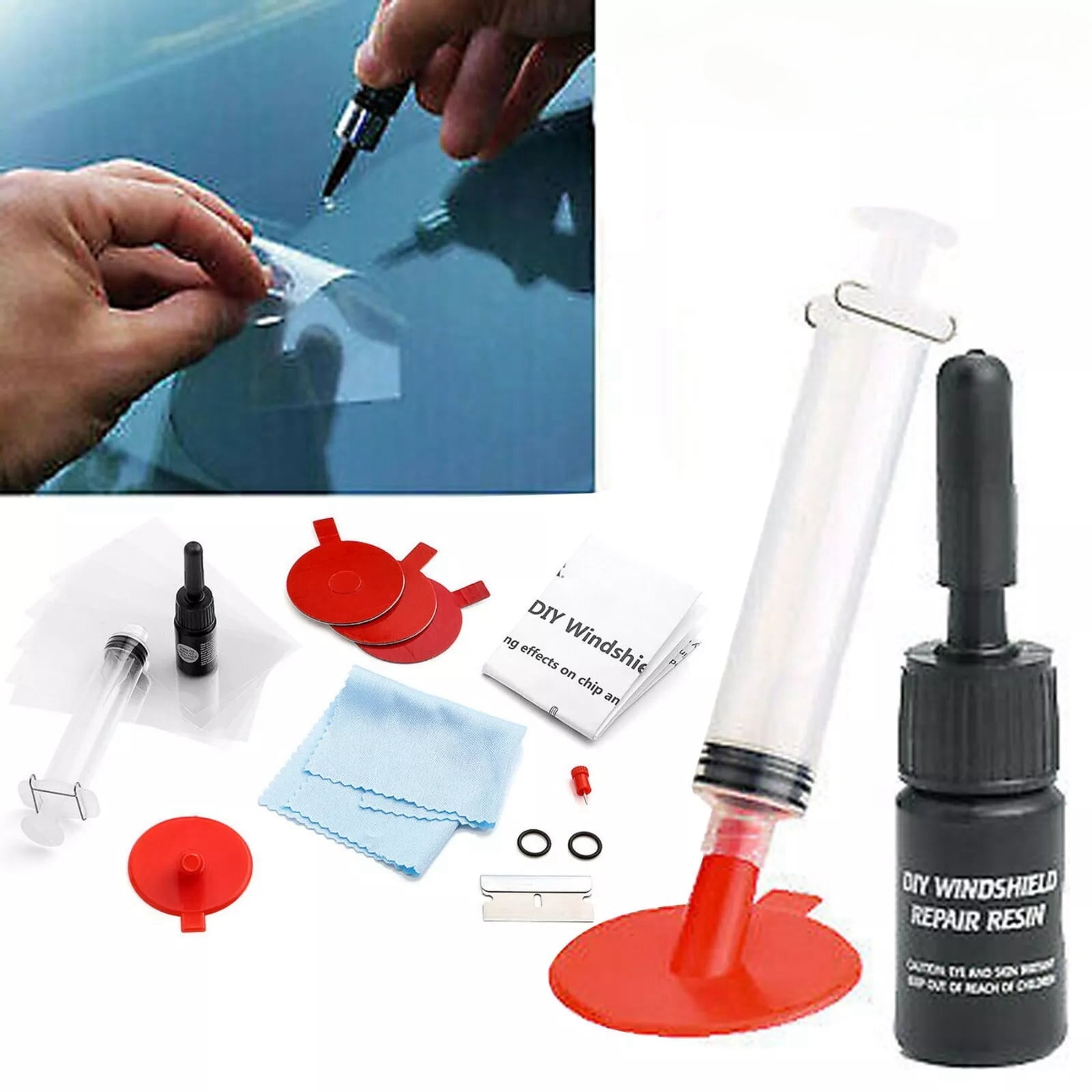 Windshield Repair Kit, DIY Glass Cracked Repair Kits, Car Glass Repair ...