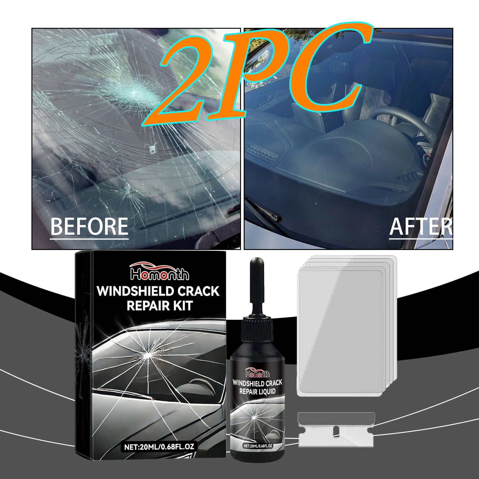 Windshield Repair Kit New Arrivals Glass Repair Liquid for Cracks ...